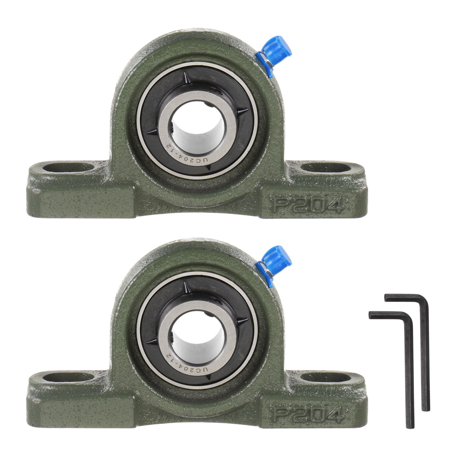 Uxcell 2pcs UCP204-12 Pillow Block Bearing 3/4" Cast Iron Base Chrome Steel Mounted Ball Bearing ...