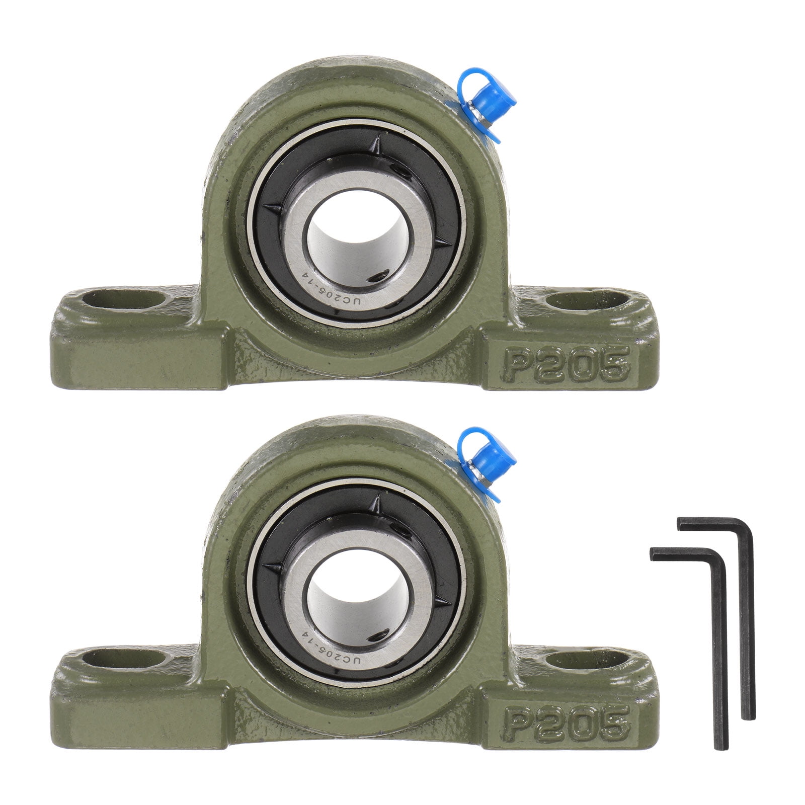 Uxcell 2pcs UCP205-14 Pillow Block Bearing 7/8" Cast Iron Base Chrome Steel Mounted Ball Bearing ...