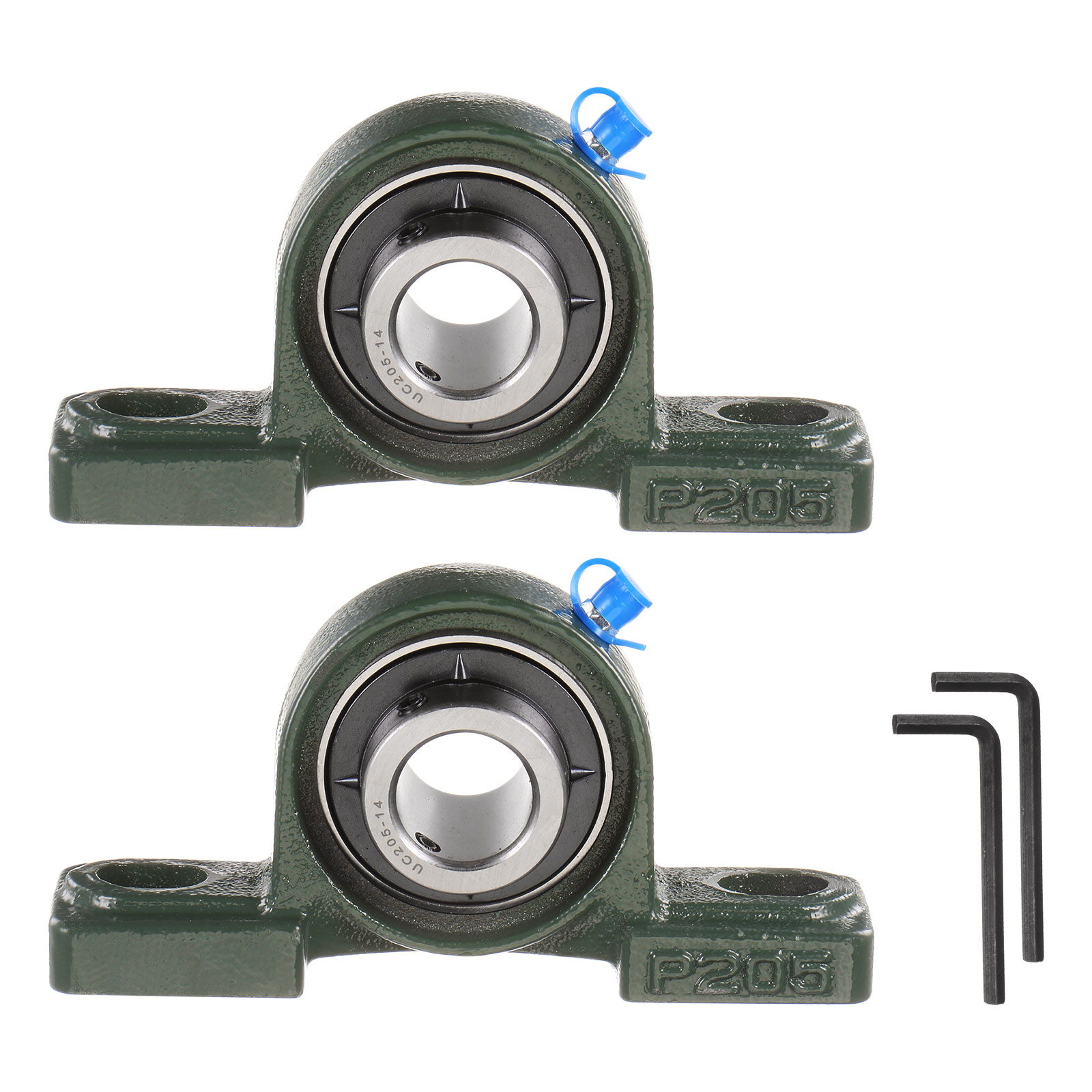 Uxcell 2pcs UCP205-14 Pillow Block Bearing 7/8" Solid Cast Iron Base Chrome Steel Mounted Ball ...