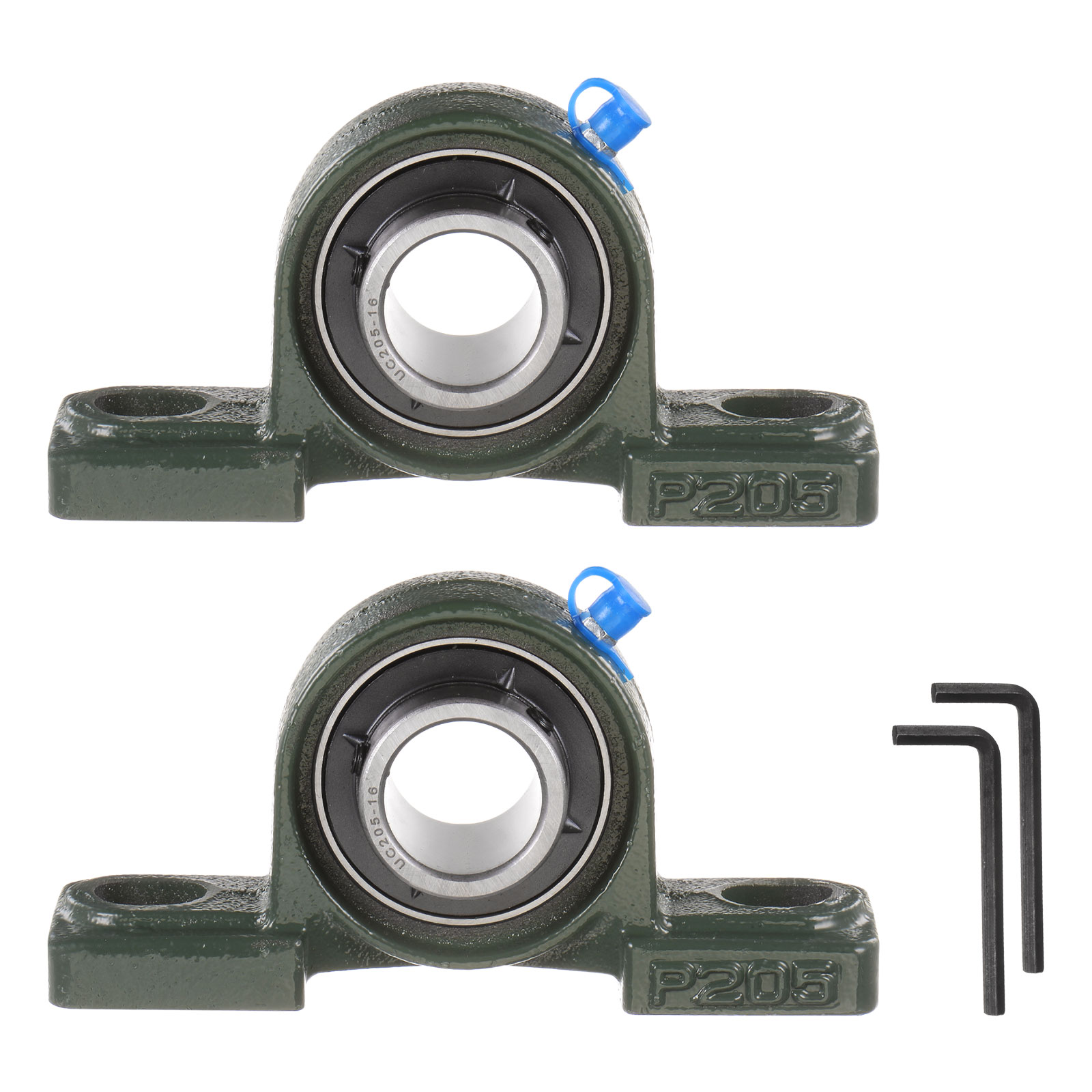 Uxcell 2pcs UCP205-16 Pillow Block Bearing 1" Solid Cast Iron Base Chrome Steel Mounted Ball ...