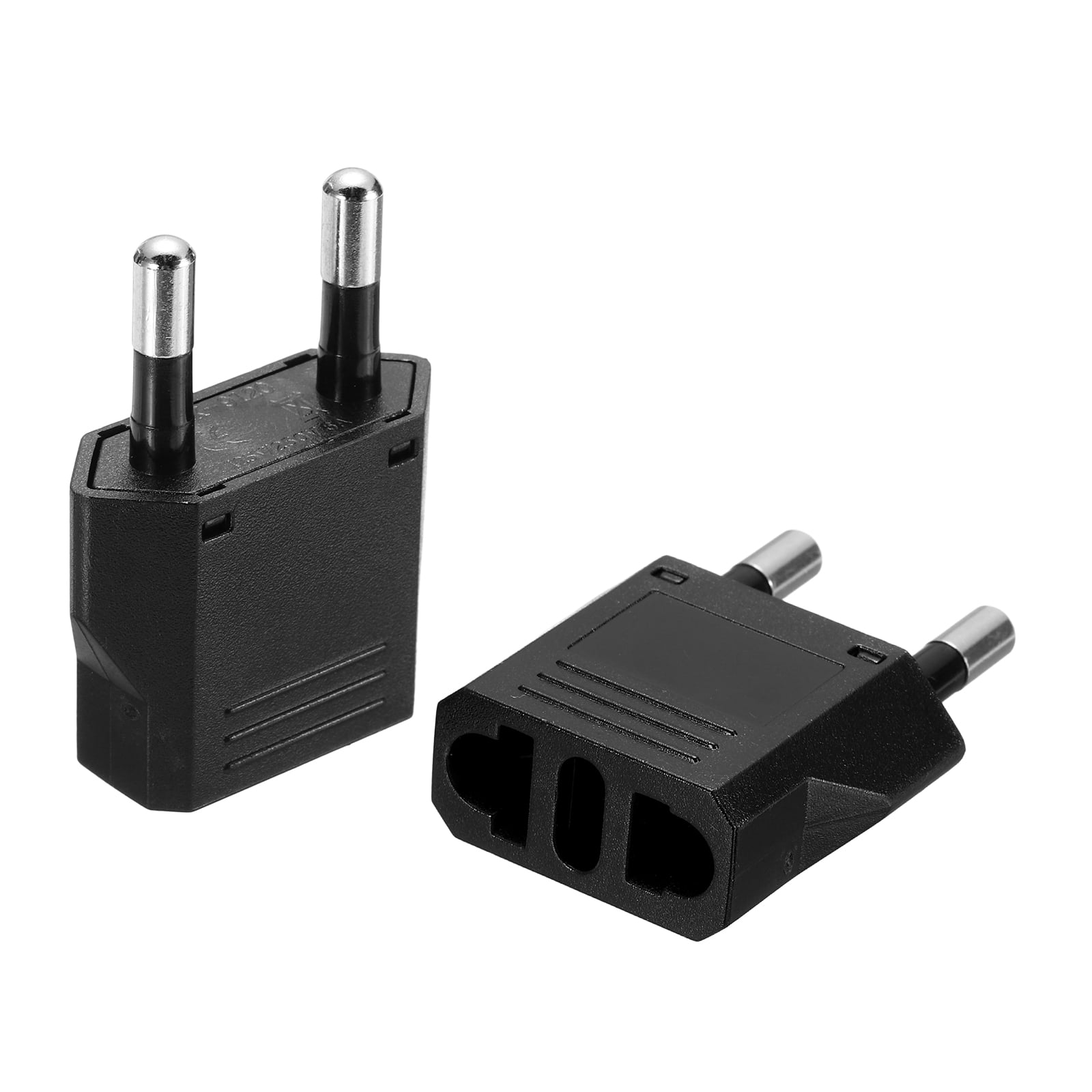 Uxcell 2 PCS US to EU 4.8 Plug Socket Jack, US 2 Pin to European 2 ...