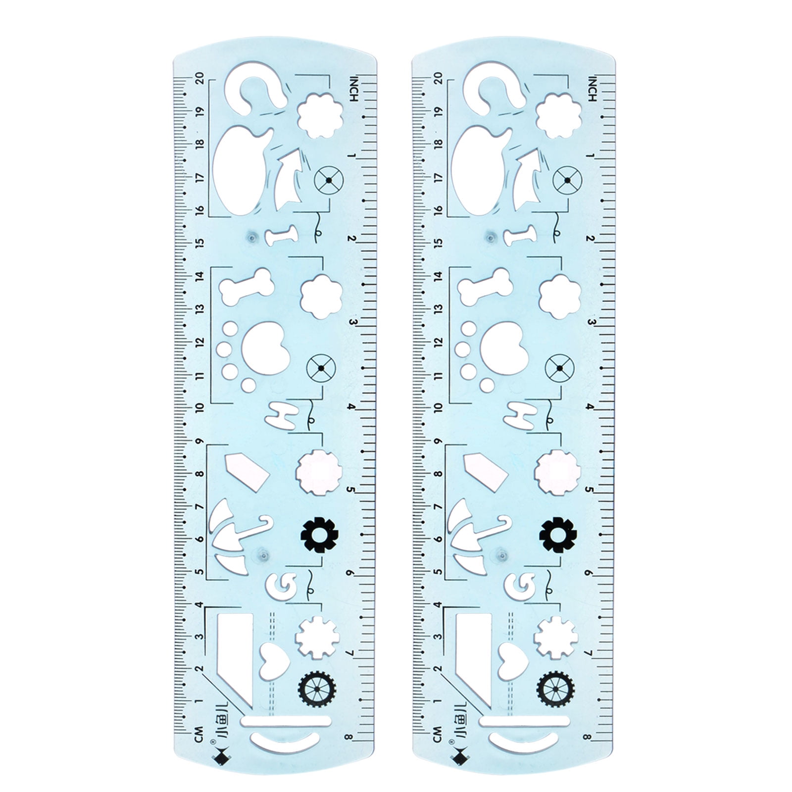 Uxcell 2pcs Unbreakable Flexible Rulers 20cm/8" Double Scale ...