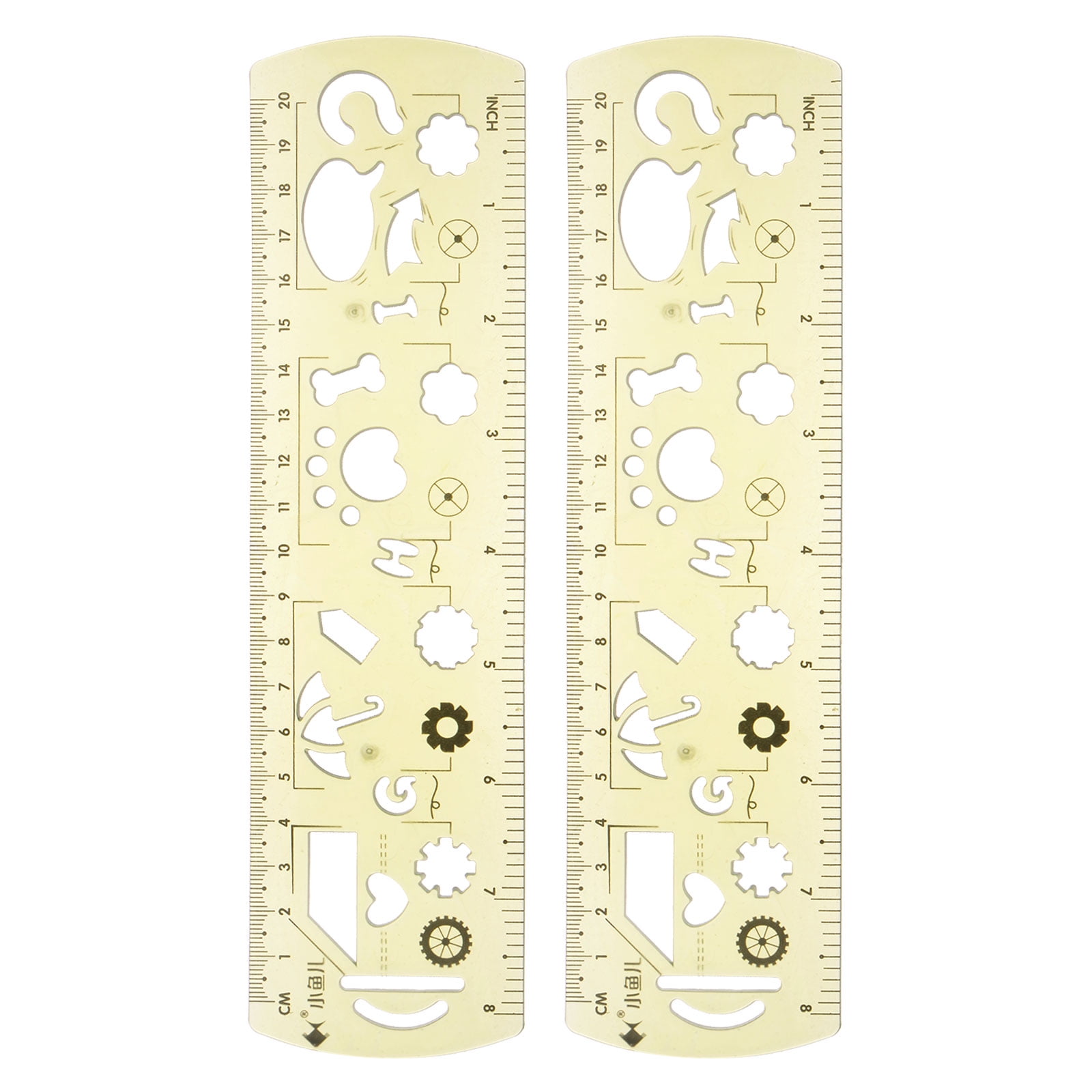 Uxcell 2pcs Unbreakable Flexible Rulers 20cm/8" Double Scale ...