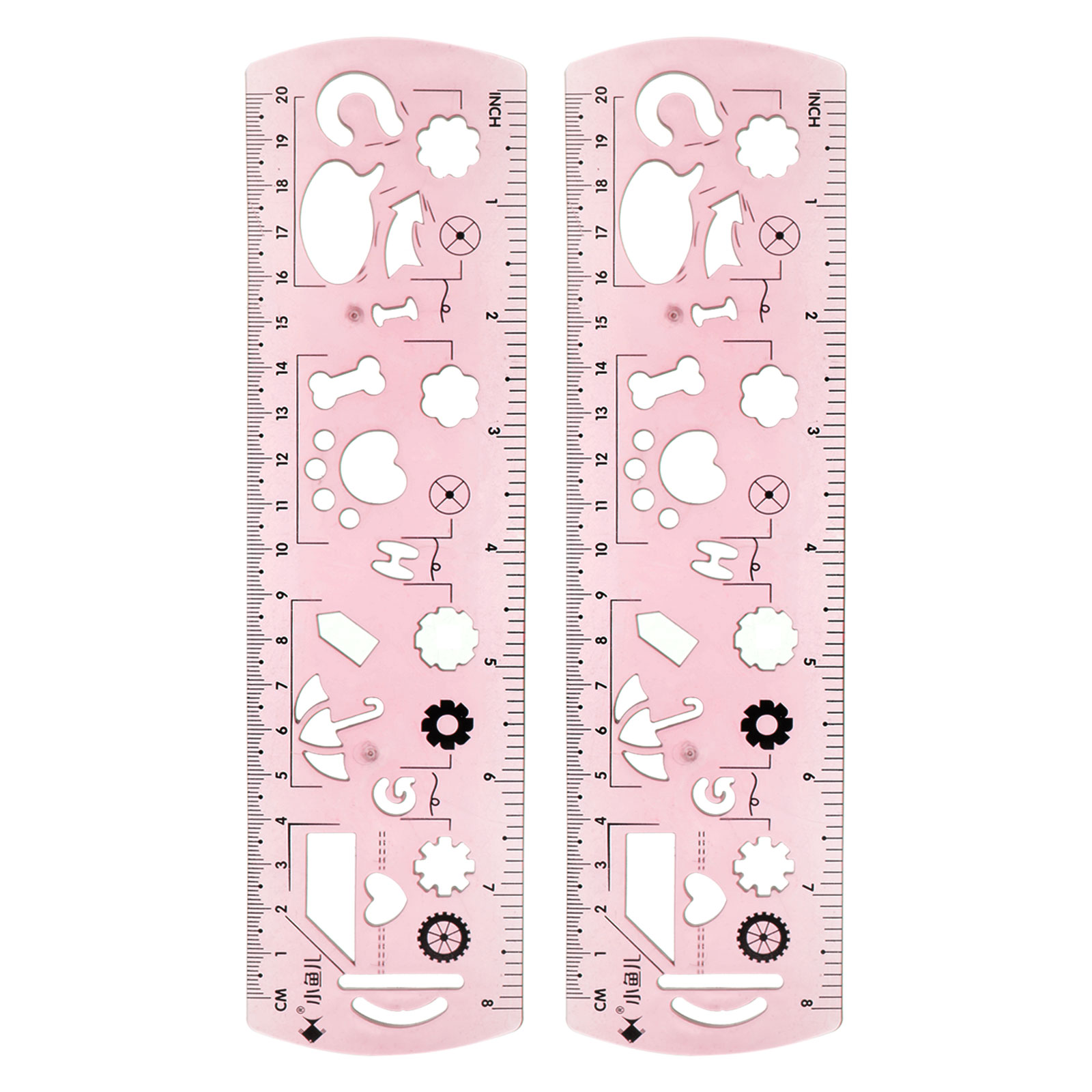 Uxcell 2pcs Unbreakable Flexible Rulers 20cm/8" Double Scale ...