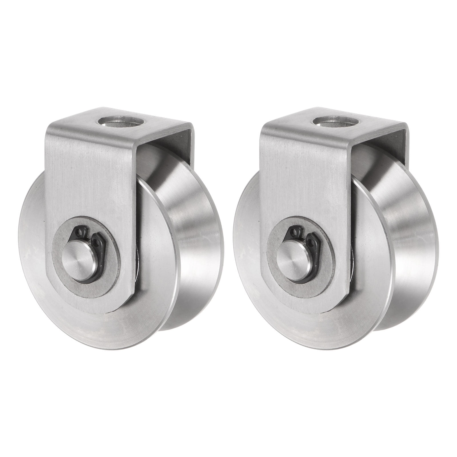 Uxcell 2pcs V Groove Track Wheel, 1.89" 201 Stainless Steel Sliding ...