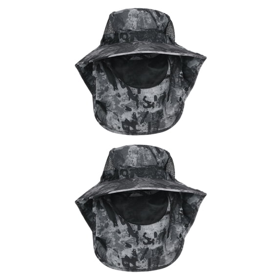 Uxcell 2pcs Wide Brim Bucket Hat Sun Hat with Removable Neck Face Flap ...