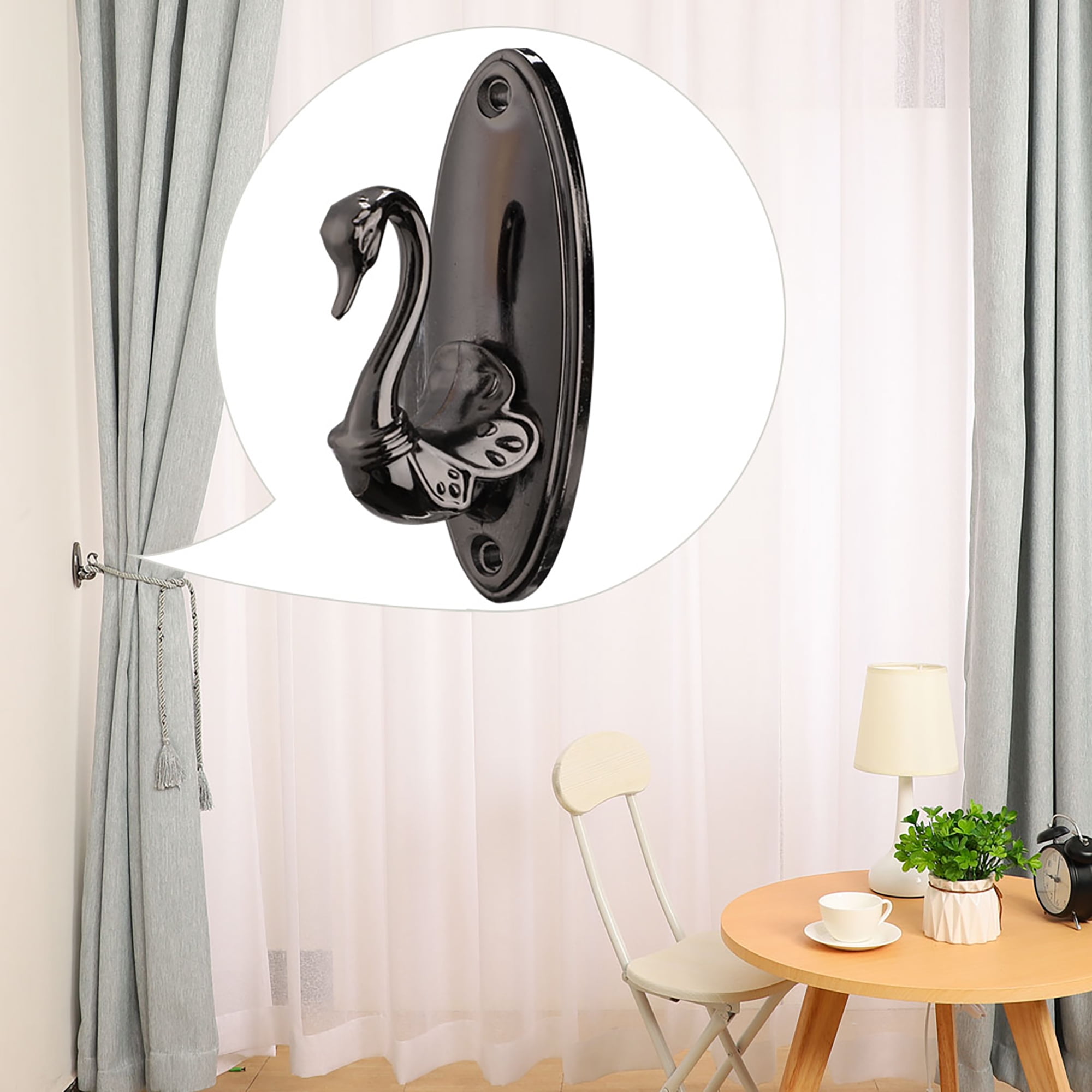 Uxcell 2pcs Zinc Alloy Window Curtain Tieback Holders Hook Drapery ...