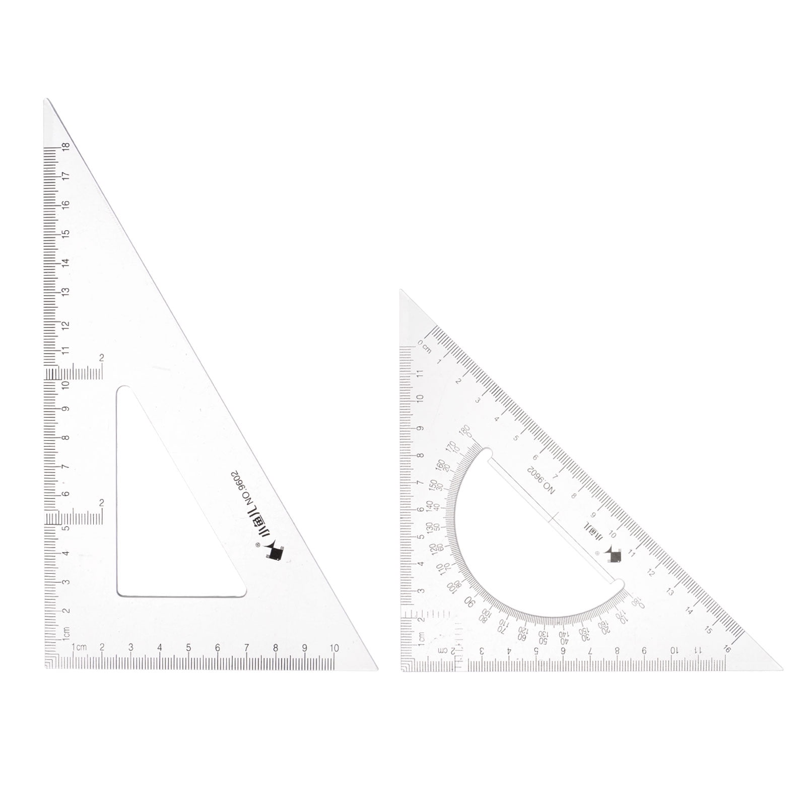 Uxcell 2piece Triangle Ruler Square Set 18cm, 16cm 30/60 and 45/90 ...