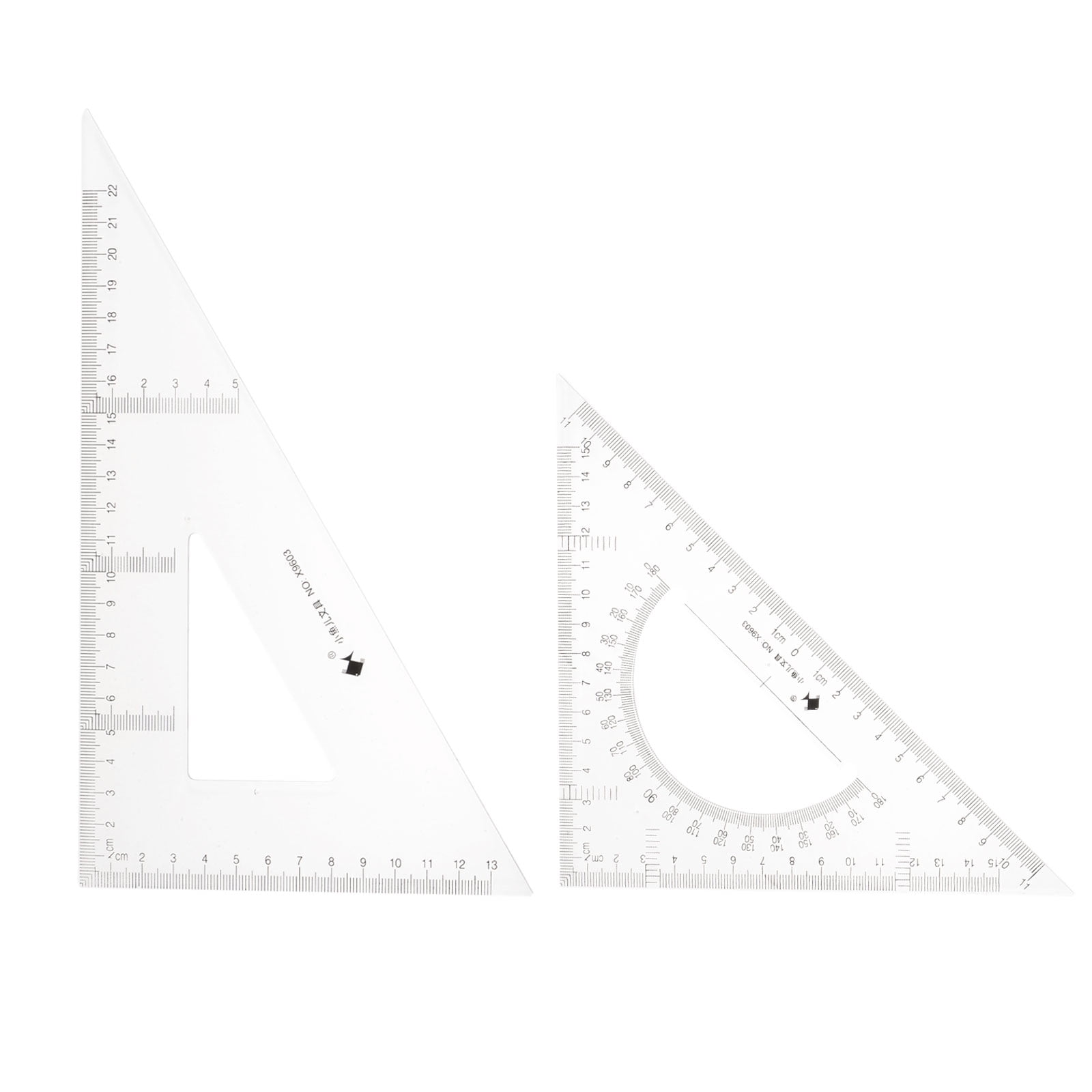 Uxcell 2piece Triangle Ruler Square Set 22cm 30/60 and 45/90 Degrees ...
