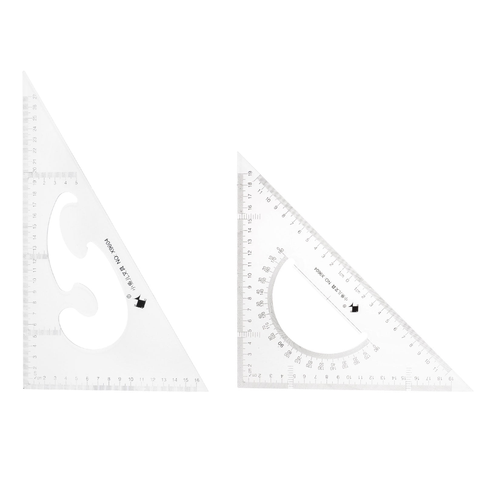 Uxcell 2piece Triangle Ruler Square Set 27cm, 24cm 30/60 and 45/90 ...