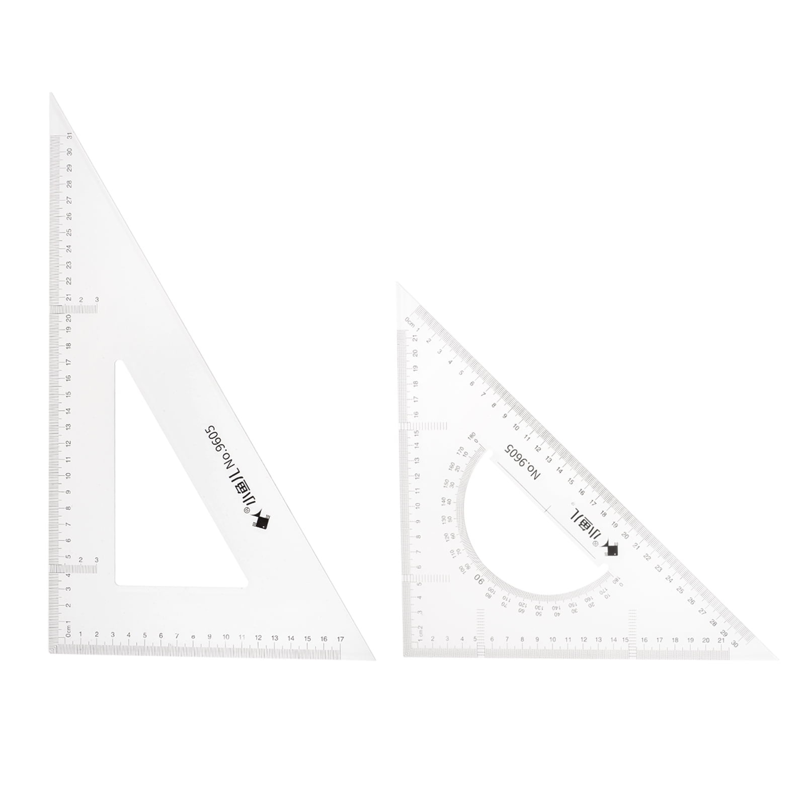 Uxcell 2piece Triangle Ruler Square Set 31cm 30/60 and 45/90 Degrees Measuring Tools ...