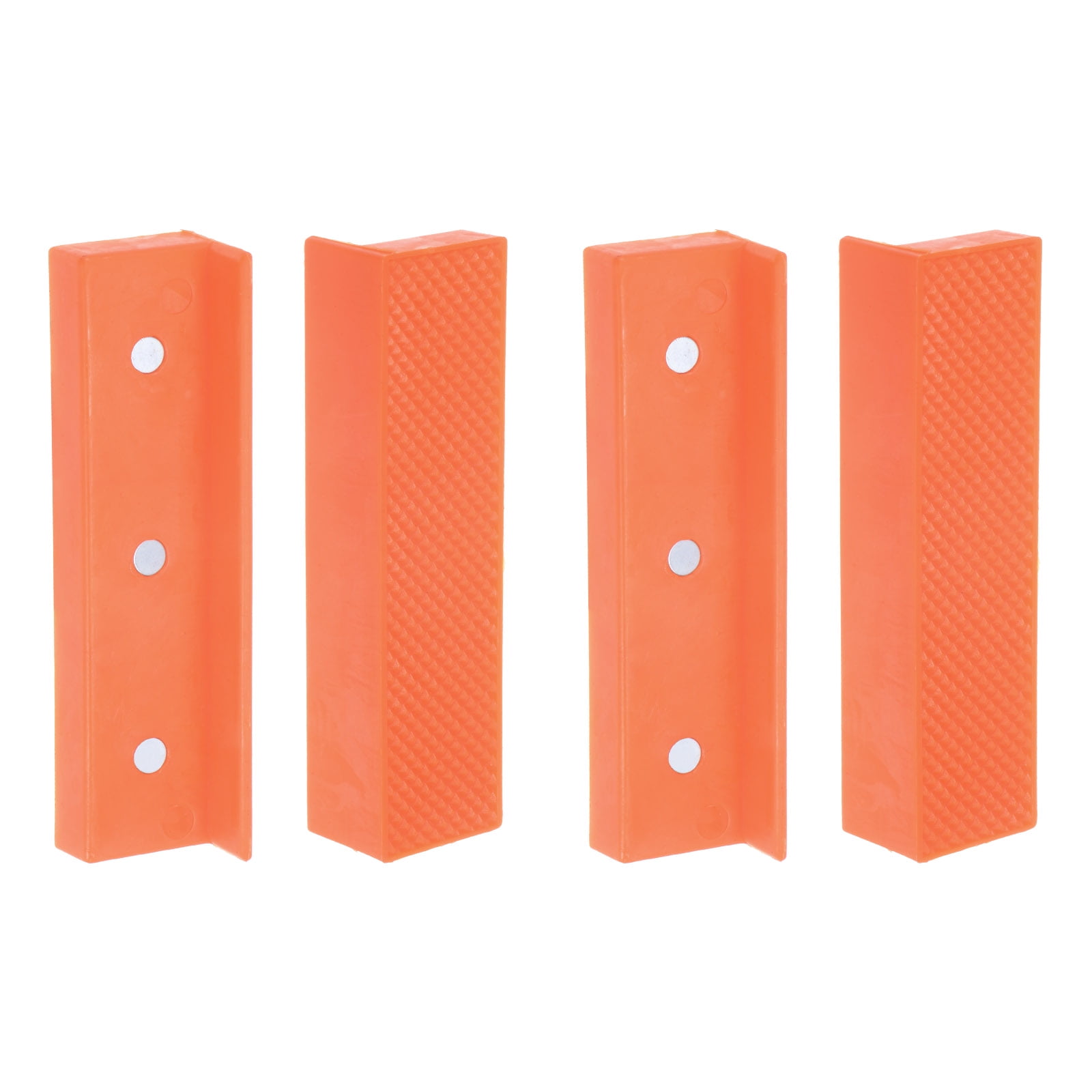 Uxcell 2set Magnetic Vise Jaws 4 Inch Magnet Plain Grooves Soft Jaw ...