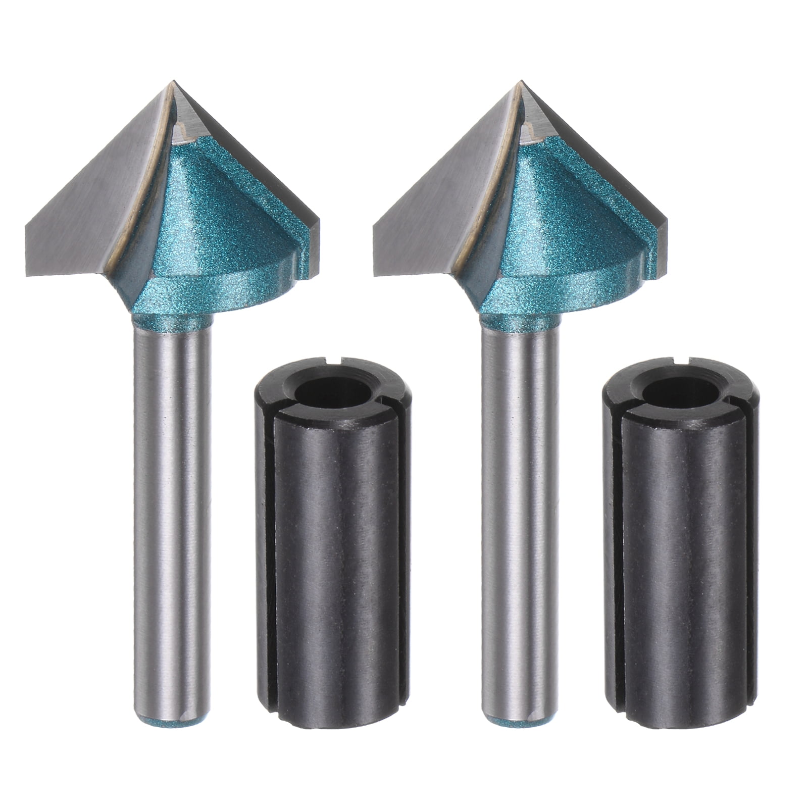 Uxcell 2set V-Groove Router Bit 0.9" Dia 6mm Shank 90 Degree with ...