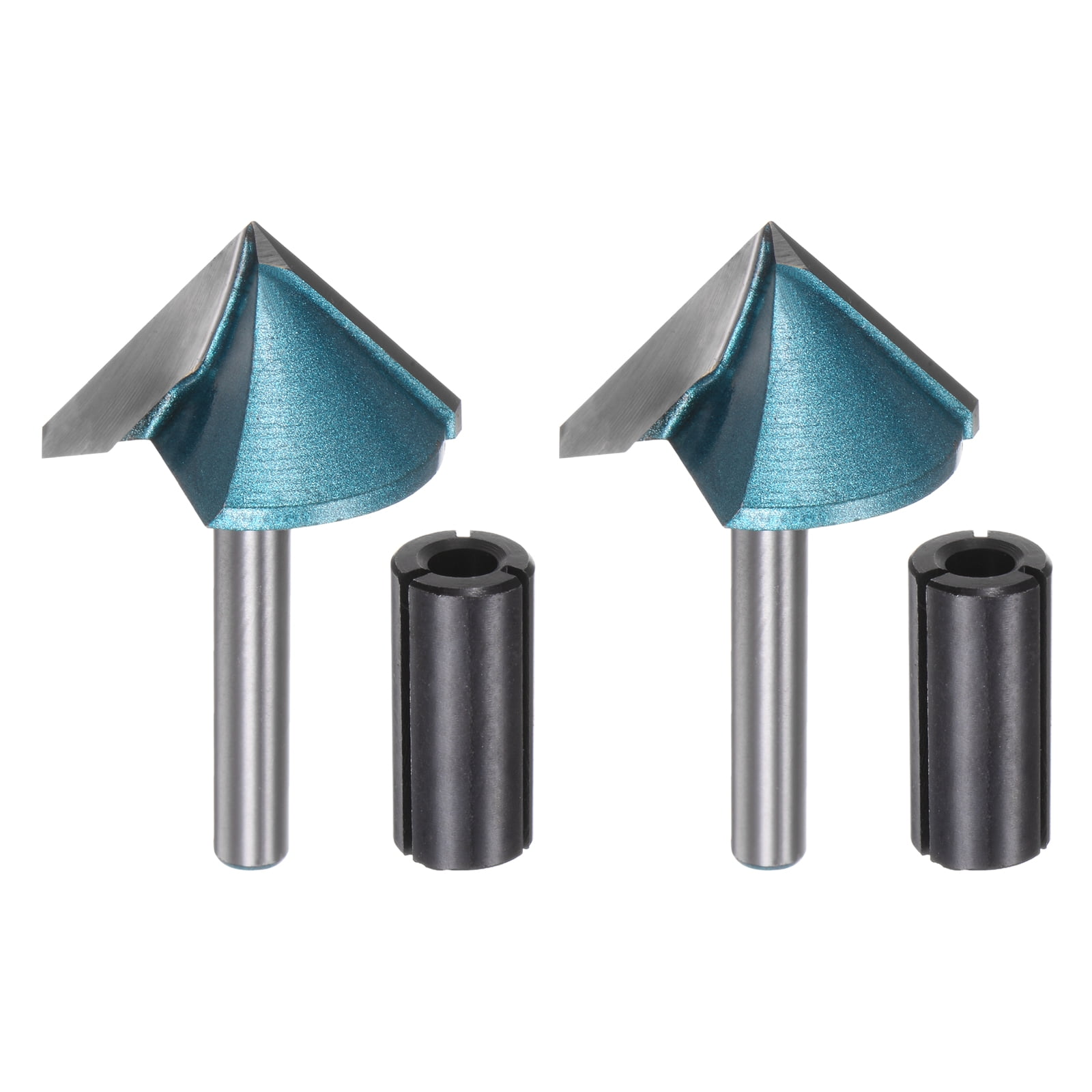 Uxcell 2set V-Groove Router Bit 1.3" Dia 6mm Shank 90 Degree with ...