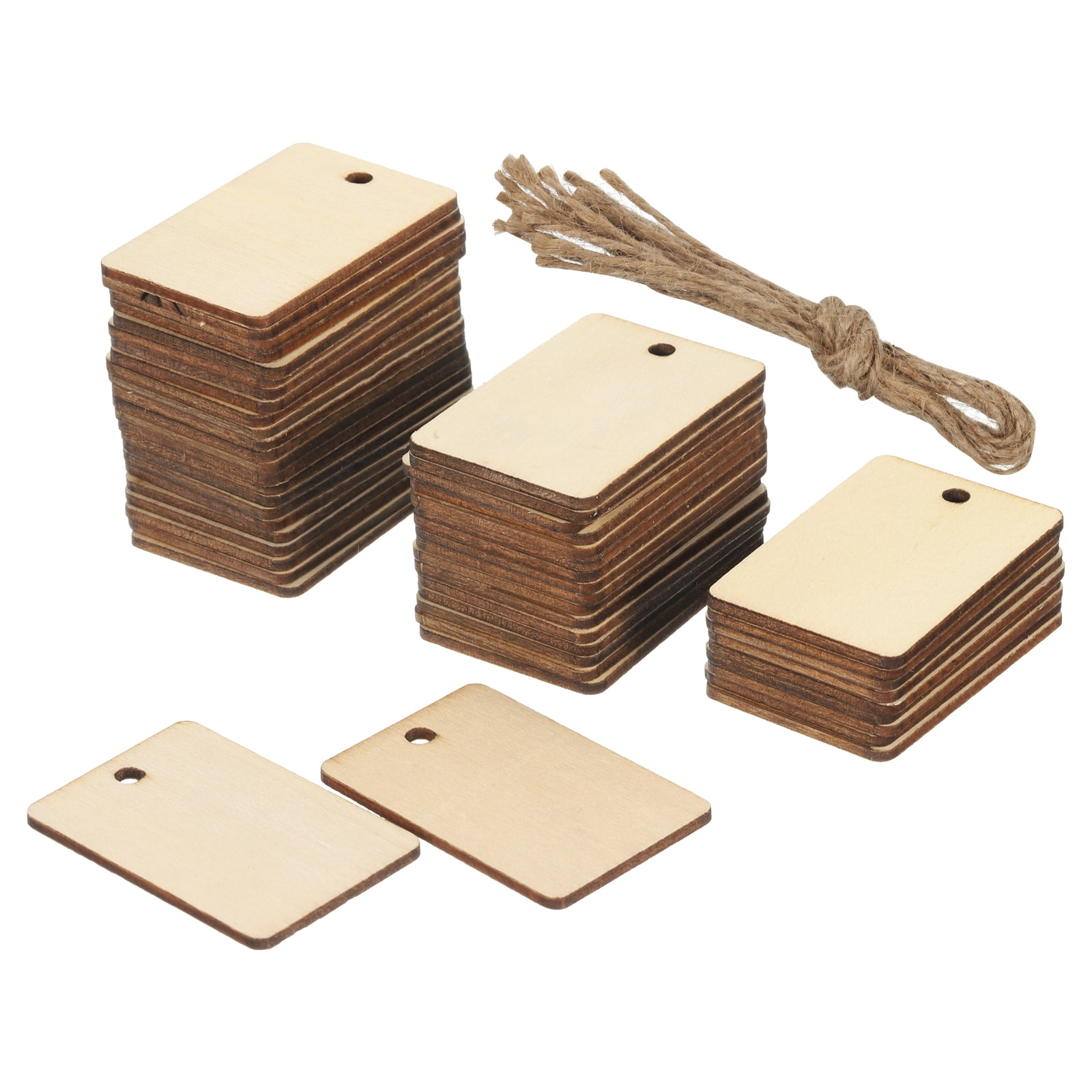 Uxcell 2x1.3 Inch Unfinished Blank Square Wood Slices for DIY Art ...