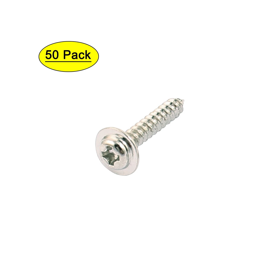 Uxcell 2x12mm Stainless Steel Self Tapping Screw Round Head With Washer ...