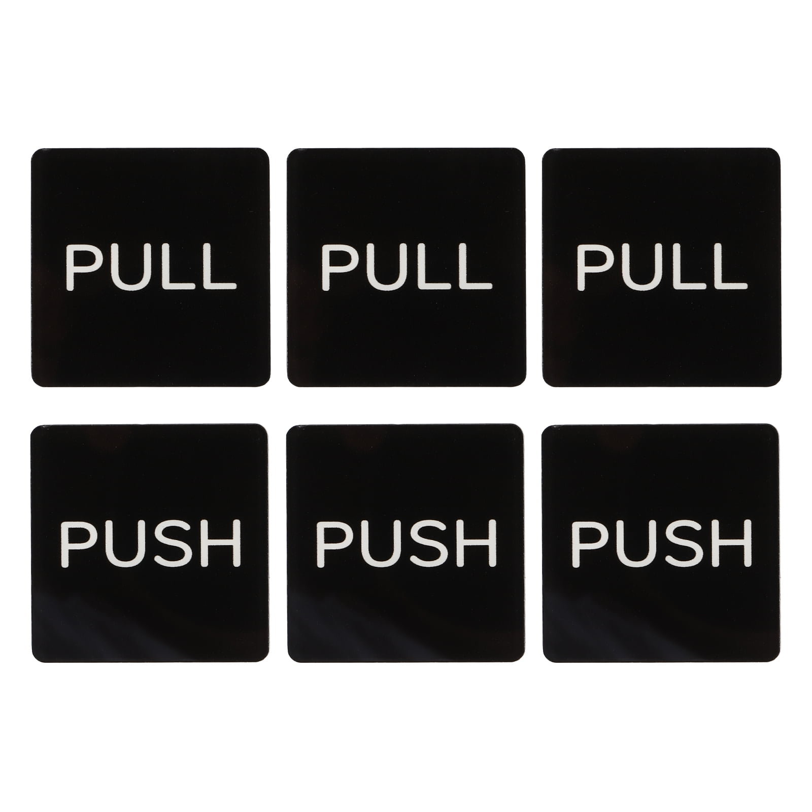 Uxcell 2x2" Push Pull Door Sign, 3 Pairs Acrylic Self-Adhesive Back ...