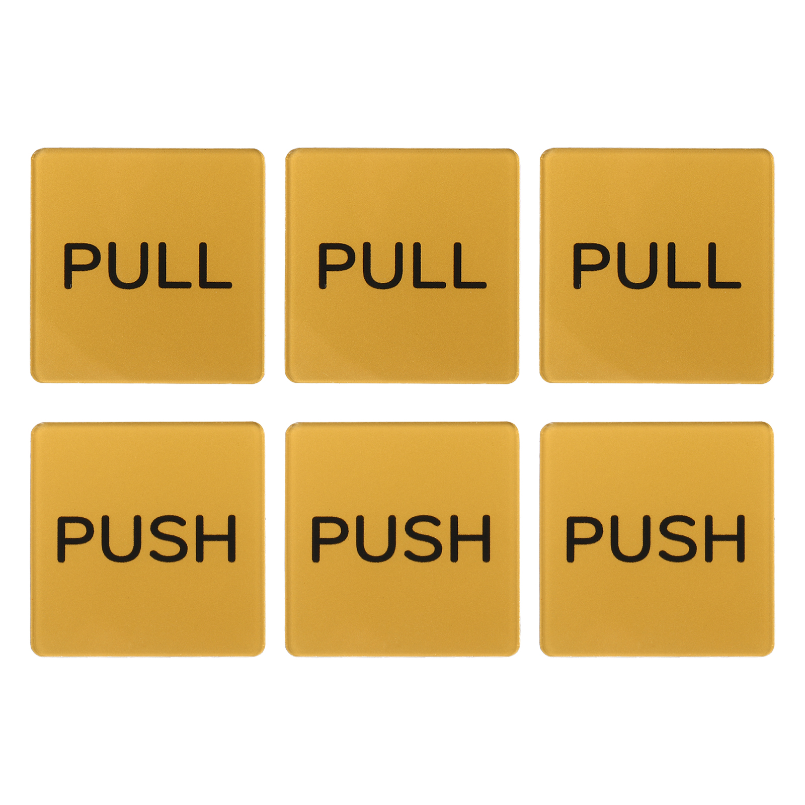 Uxcell 2x2" Push Pull Door Sign, 3 Pairs Acrylic Self-Adhesive Back ...