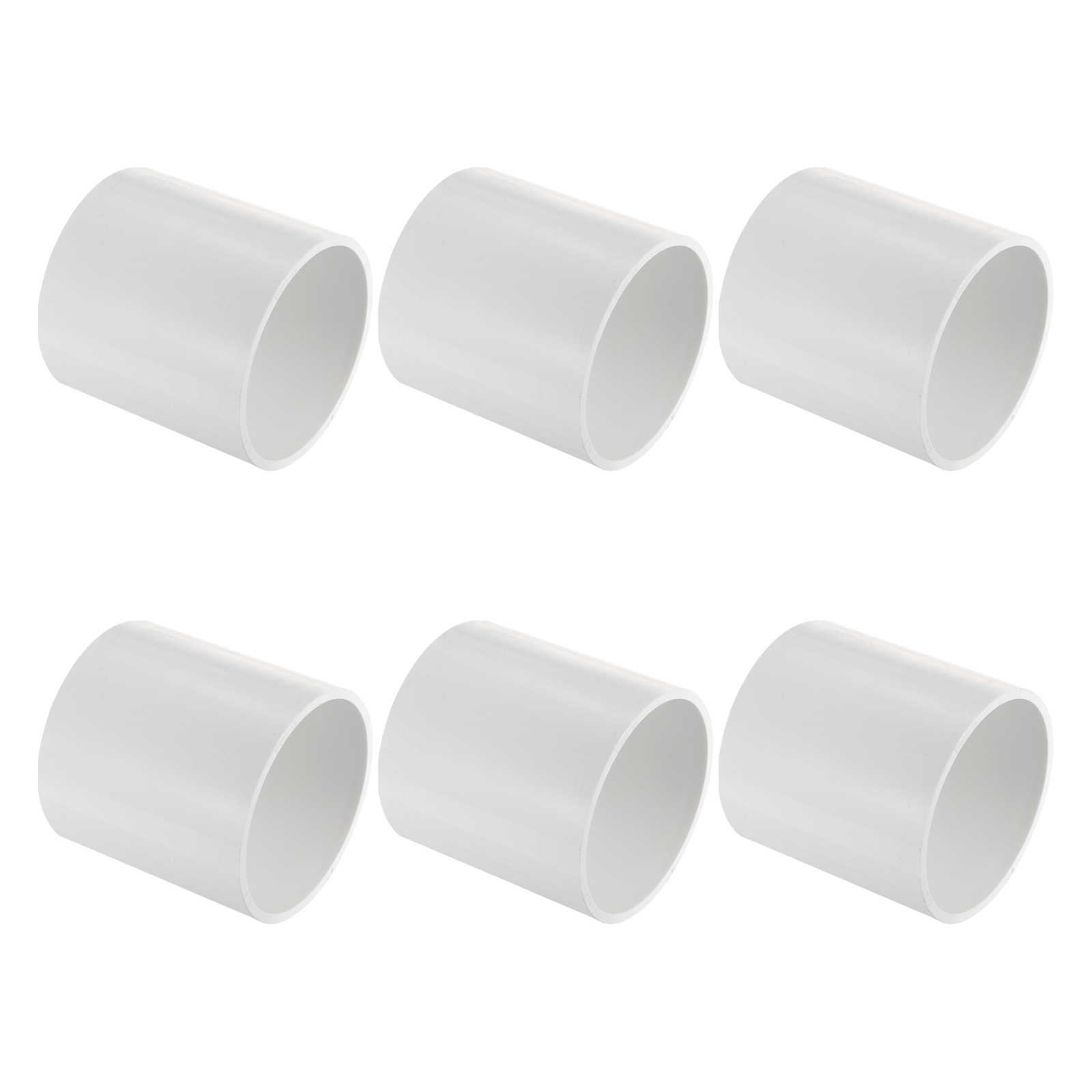 Uxcell 6 Pack 90mm PVC Pipe Fitting Coupling Adapter, White - Walmart.com