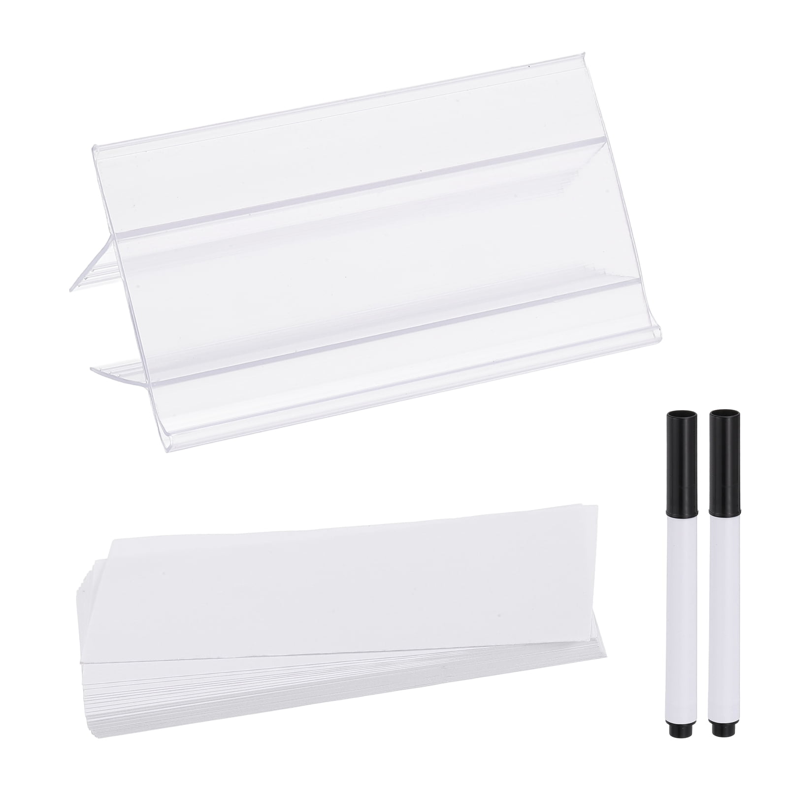 Uxcell 3.1" x 1.8" Wire Shelf Label Holder, 20 Pack Reusable Plastic ...