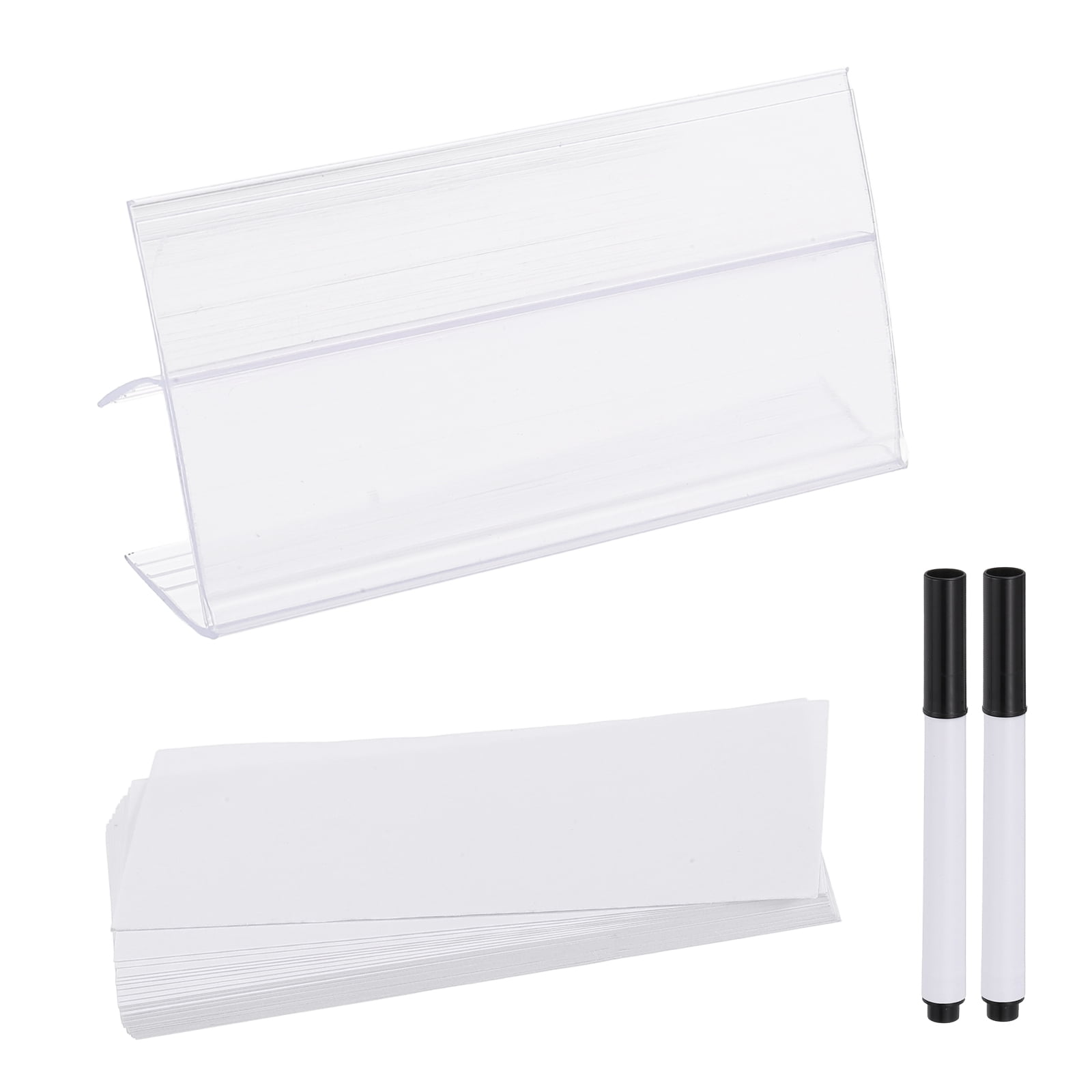 Uxcell 3.1" x 1.8" Wire Shelf Label Holder, 30 Pack Reusable Plastic ...