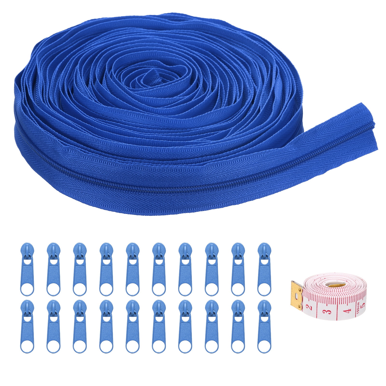 Uxcell #3 10 Yards Bulk Nylon Coil Zippers by the Yards with 20 Pcs ...