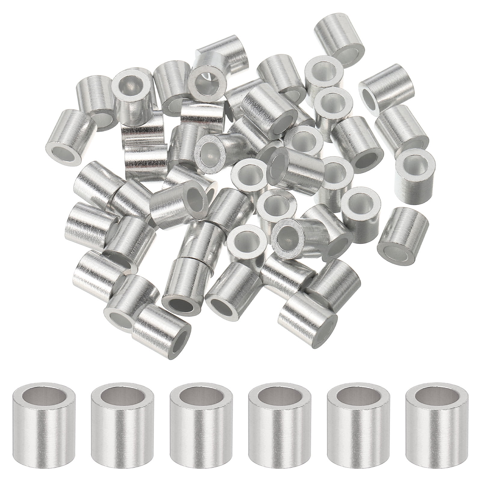 Uxcell 3/16"(4mm) Aluminum Crimping Loop Sleeve, Wire Rope Stop Sleeve ...