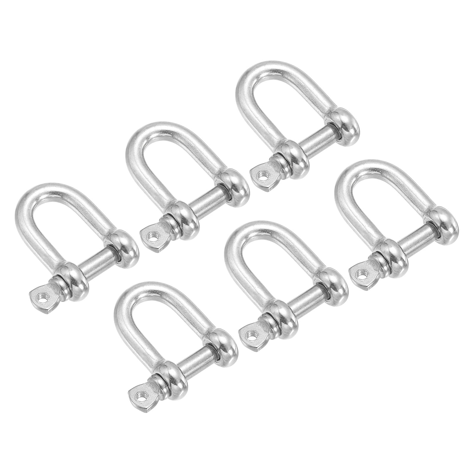 Uxcell 3/16" / 5mm Screw Pin Shackle, D Ring Shaped Shackles for Heavy ...