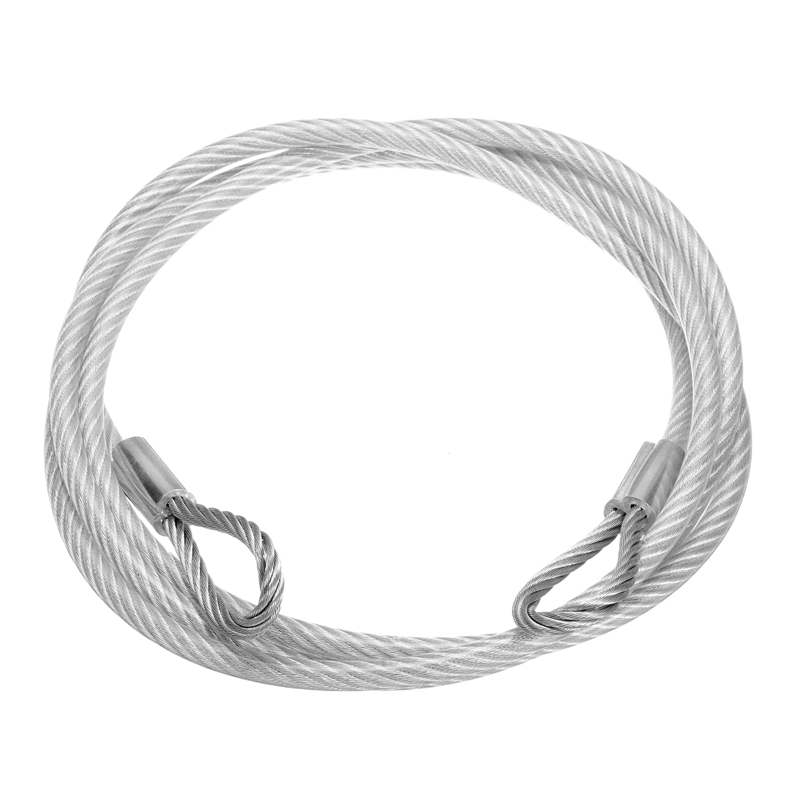Uxcell 3/16" 6ft 304 Stainless Steel Cable Wire Rope with Looped Ends 7 ...