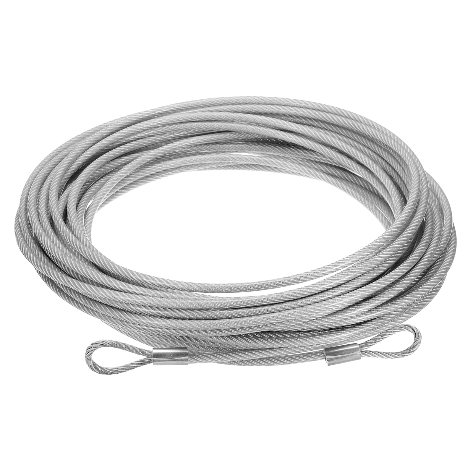 Uxcell 3/16" 75ft 304 Stainless Steel Cable Wire Rope with Looped Ends ...