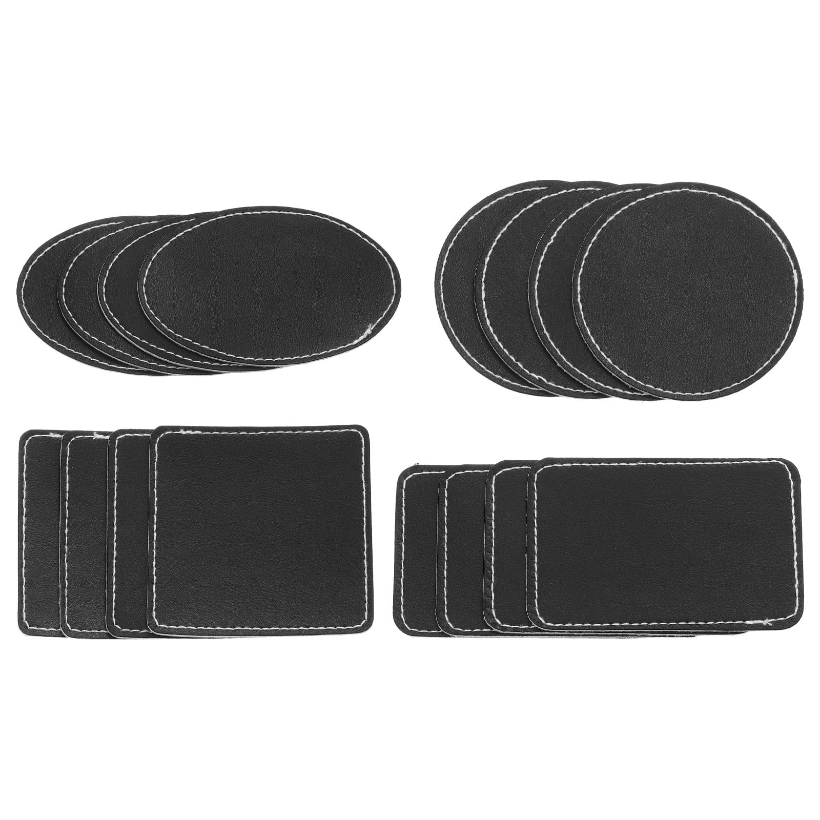 Uxcell 3/2.5" x 2/2.5" PU Leather Hat Patches, 40 Pcs Oval, Black ...