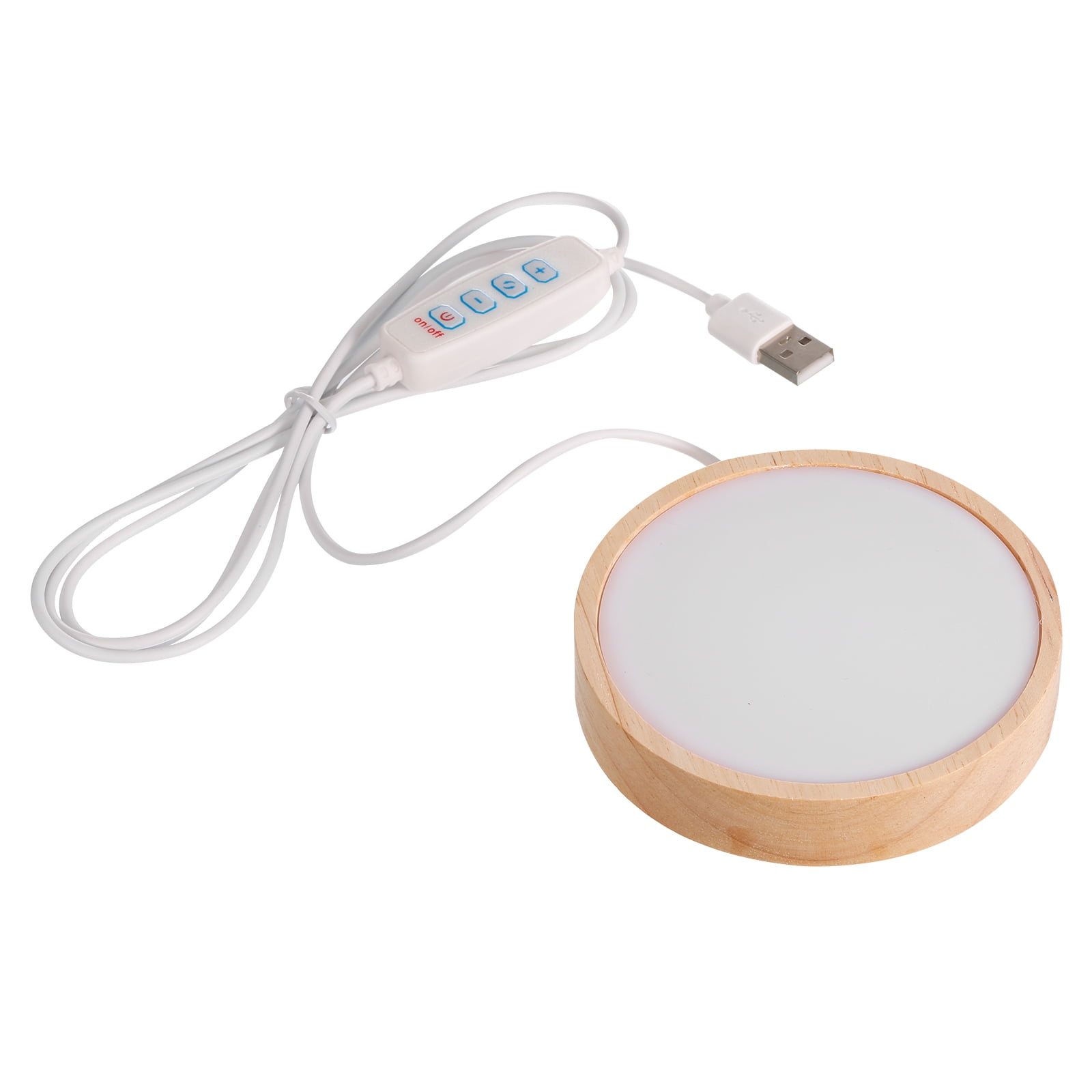 Uxcell 3.2" Wooden LED Light Base Dimmable Wood Light Display Base ...
