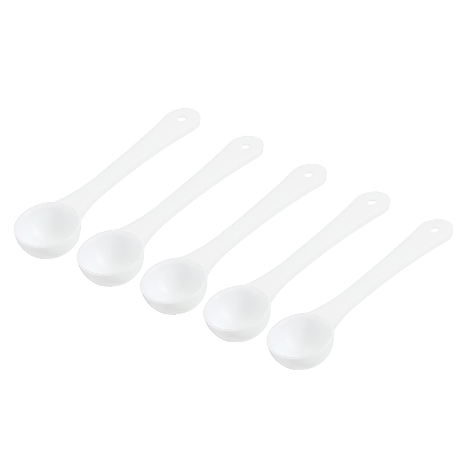 Uxcell 3.2" x 0.8" 1g Long Handle Plastic Measuring Spoons, 20Pcs Round ...