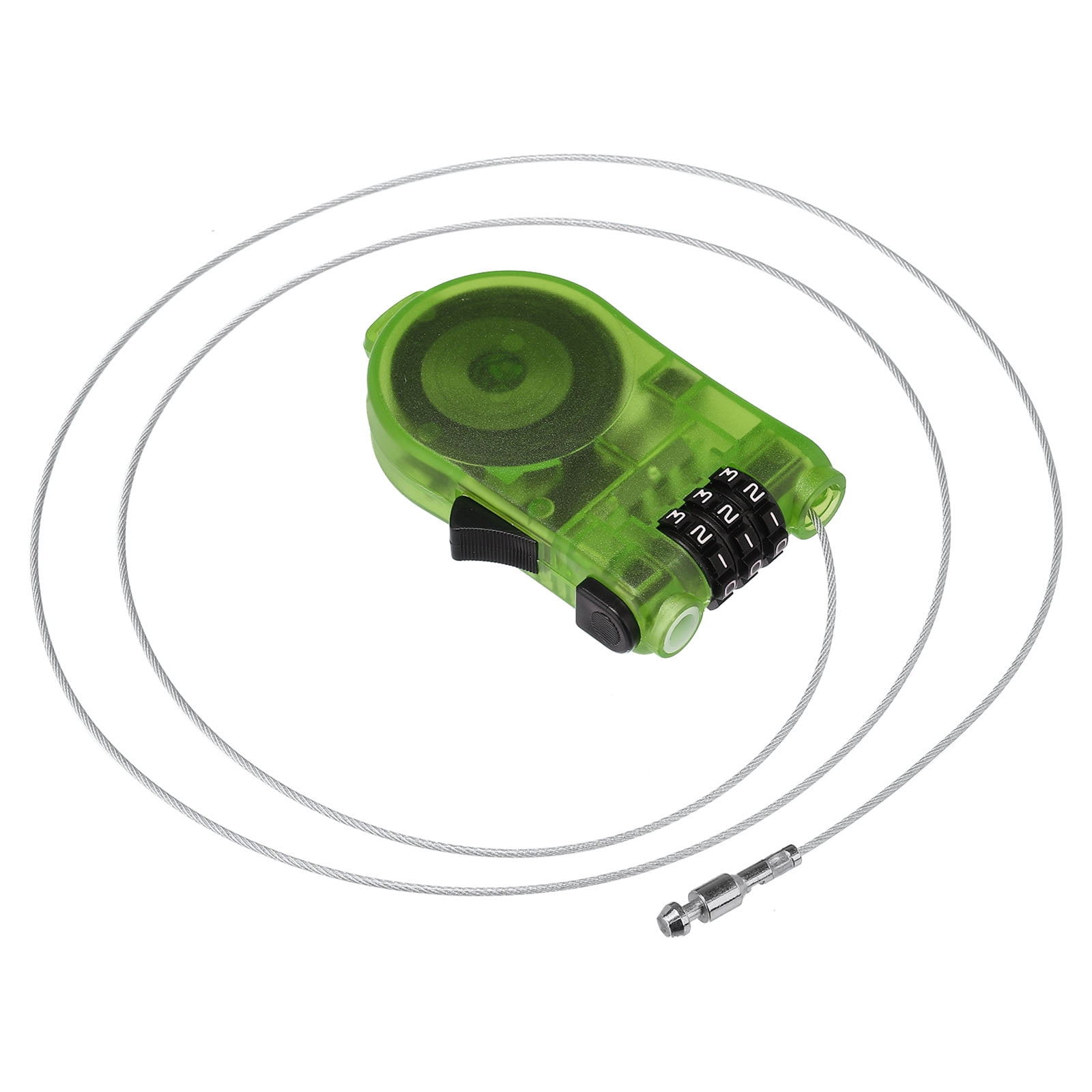 Uxcell 3.28 Feet Retractable Cable Lock, 3 Digit Steel Cable Rope ...