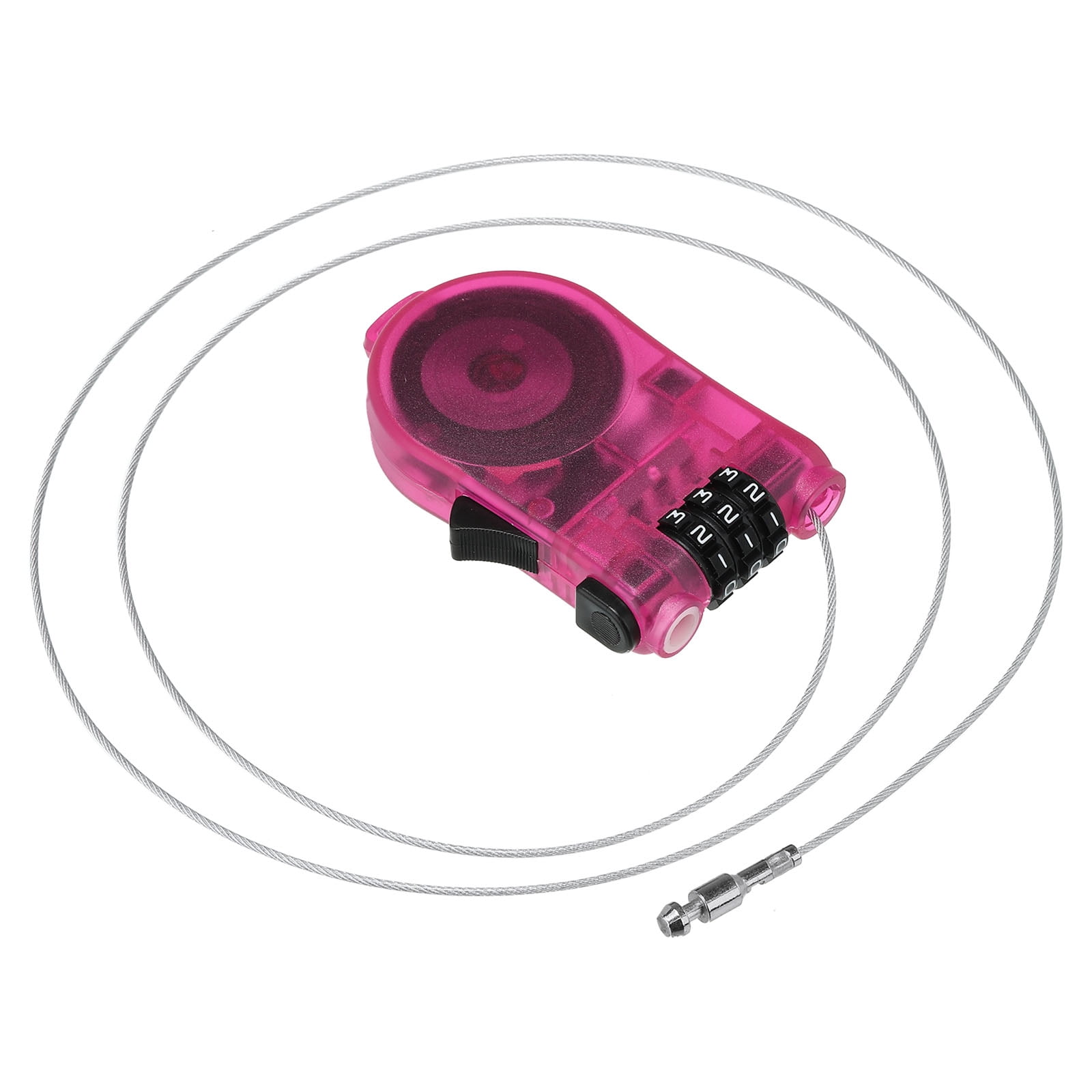 Uxcell 3.28 Feet Retractable Cable Lock, 3 Digit Steel Cable Rope ...