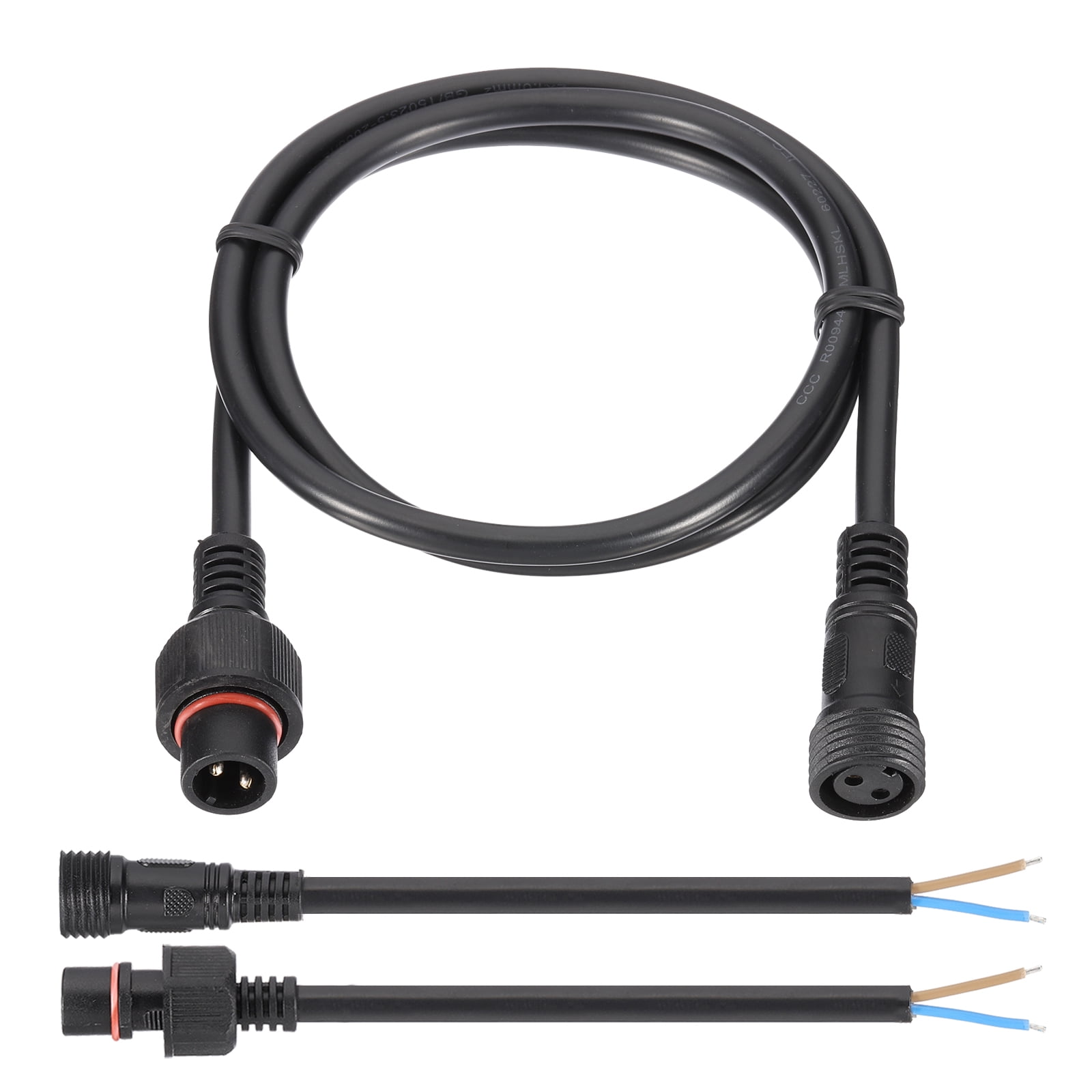 Uxcell 3.28Ft 17AWG IP67 2 Pin Extension Cable Wire with 7.87" Male ...