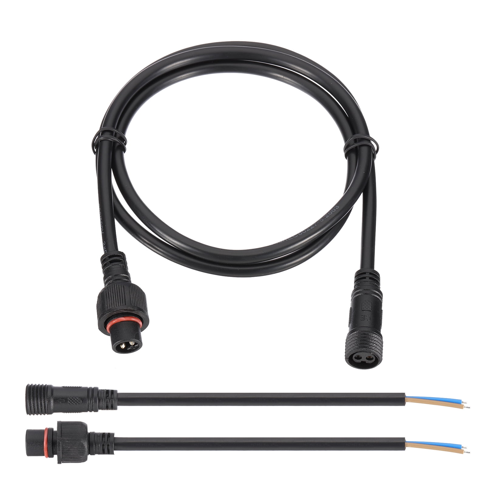 Uxcell 3.28Ft 18AWG IP67 2 Pin Extension Cable Wire with 7.87" Male ...