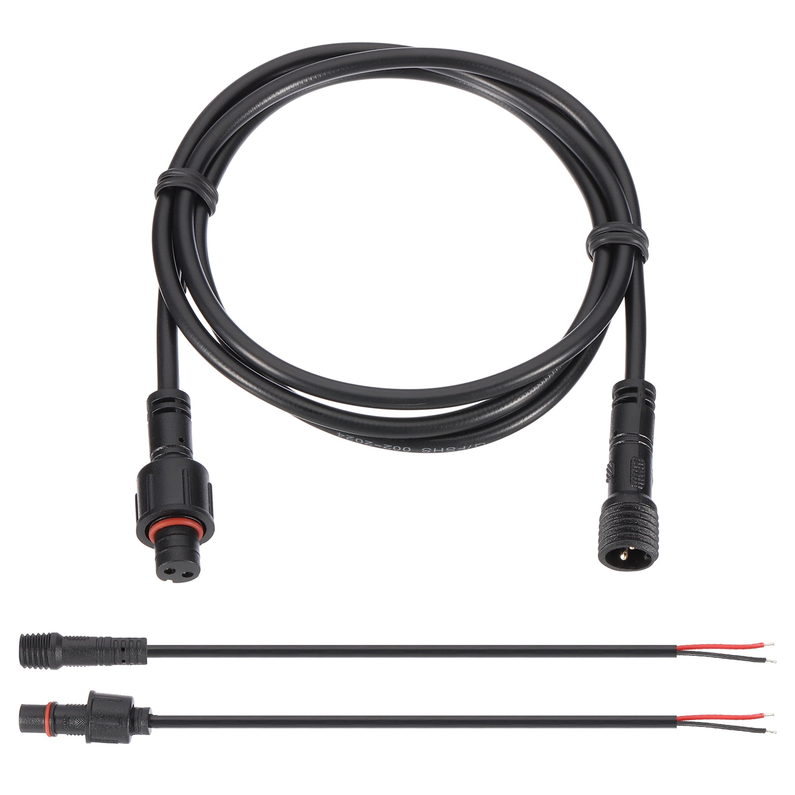 Uxcell 3.28Ft 22AWG IP67 2 Pin Extension Cable Wire with 7.87" Male ...