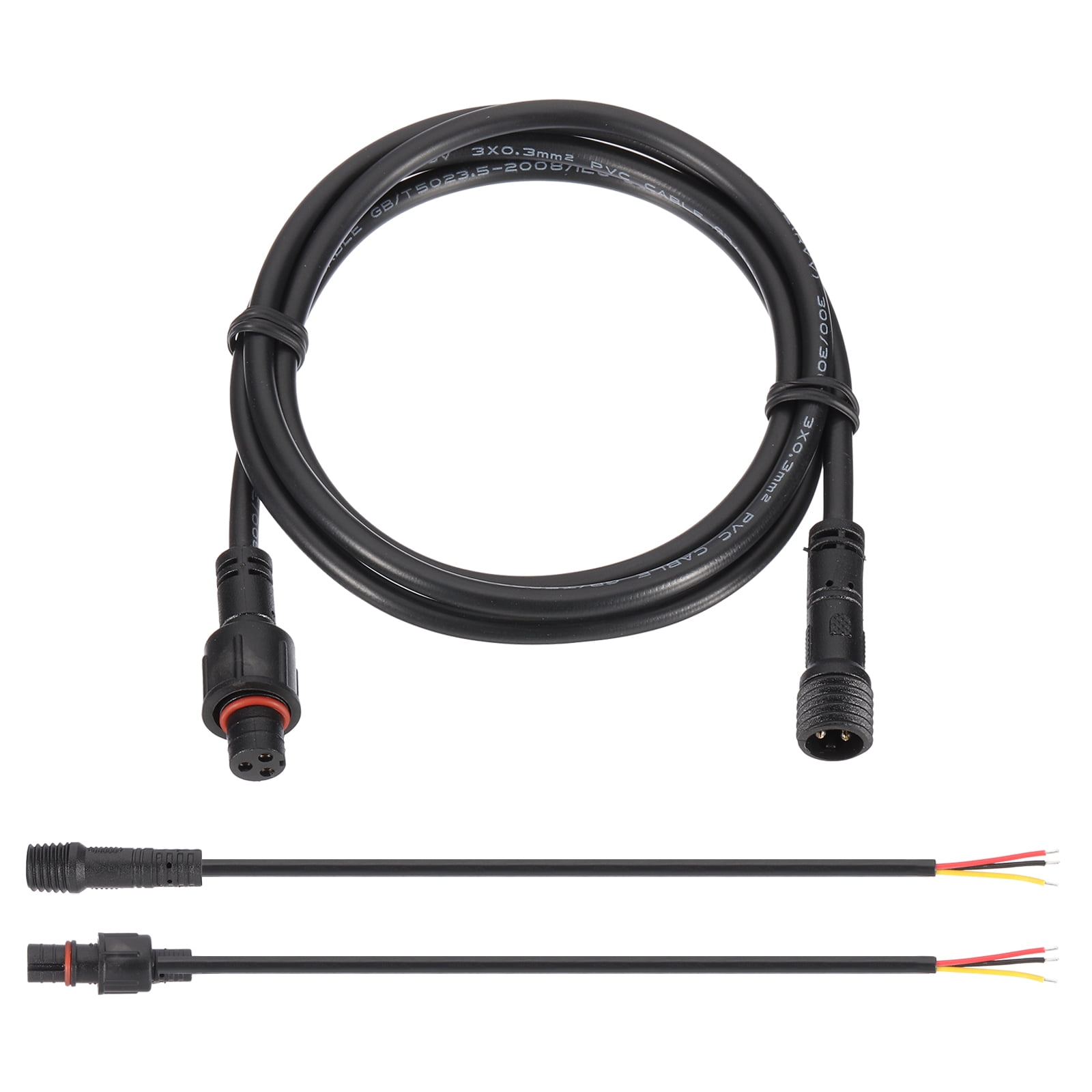 Uxcell 3.28Ft 22AWG IP67 3 Pin Extension Cable Wire with 7.87" Male ...