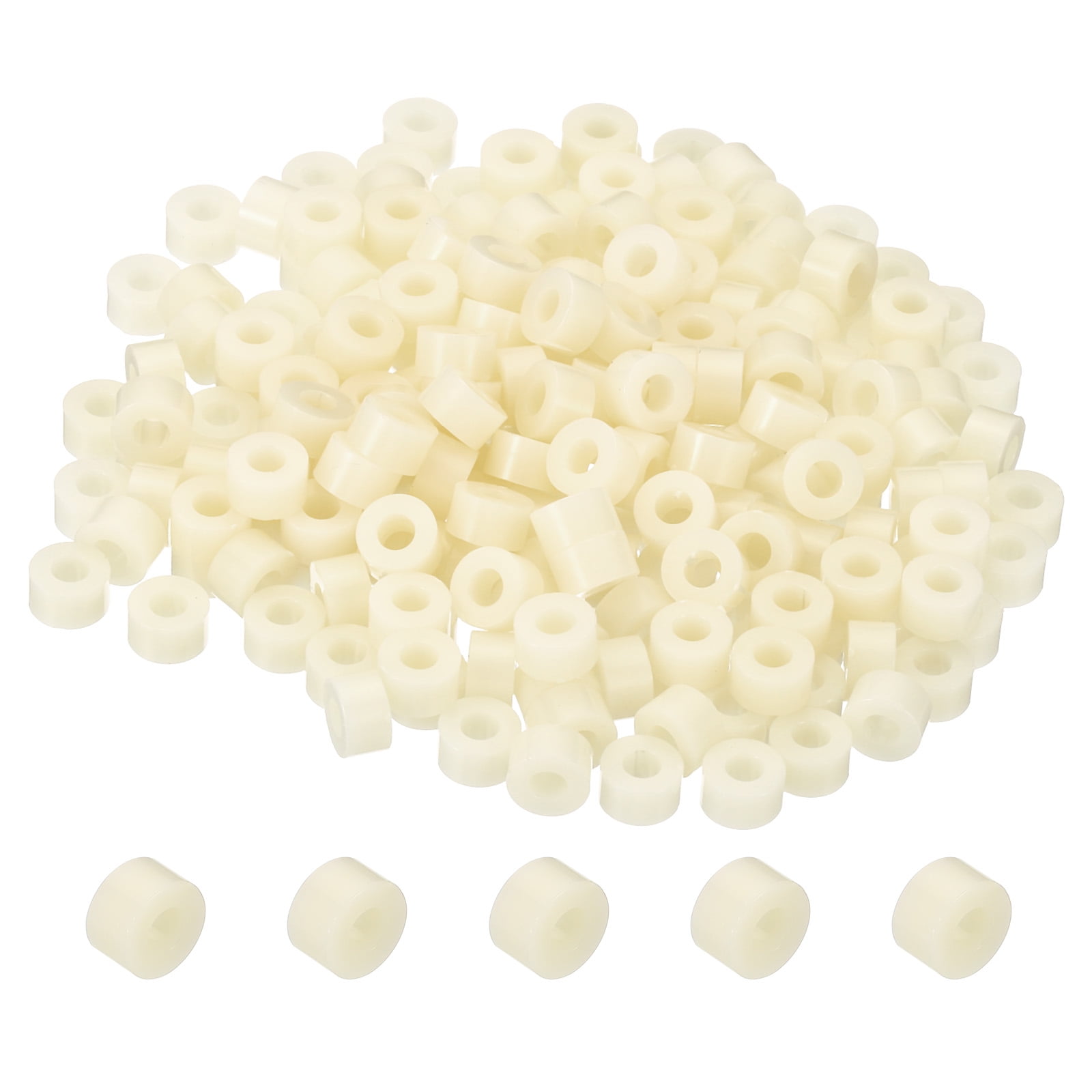 Uxcell 3.2mm ID x 7mm OD x 4mm L Round Spacers Washers, 200 Pack ABS ...