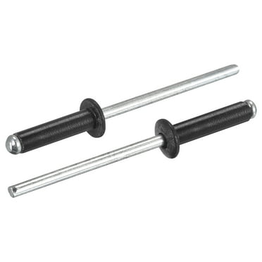 Uxcell 4mm x 6mm Aluminum Open End Flat Round Head Blind Rivets, Gold ...