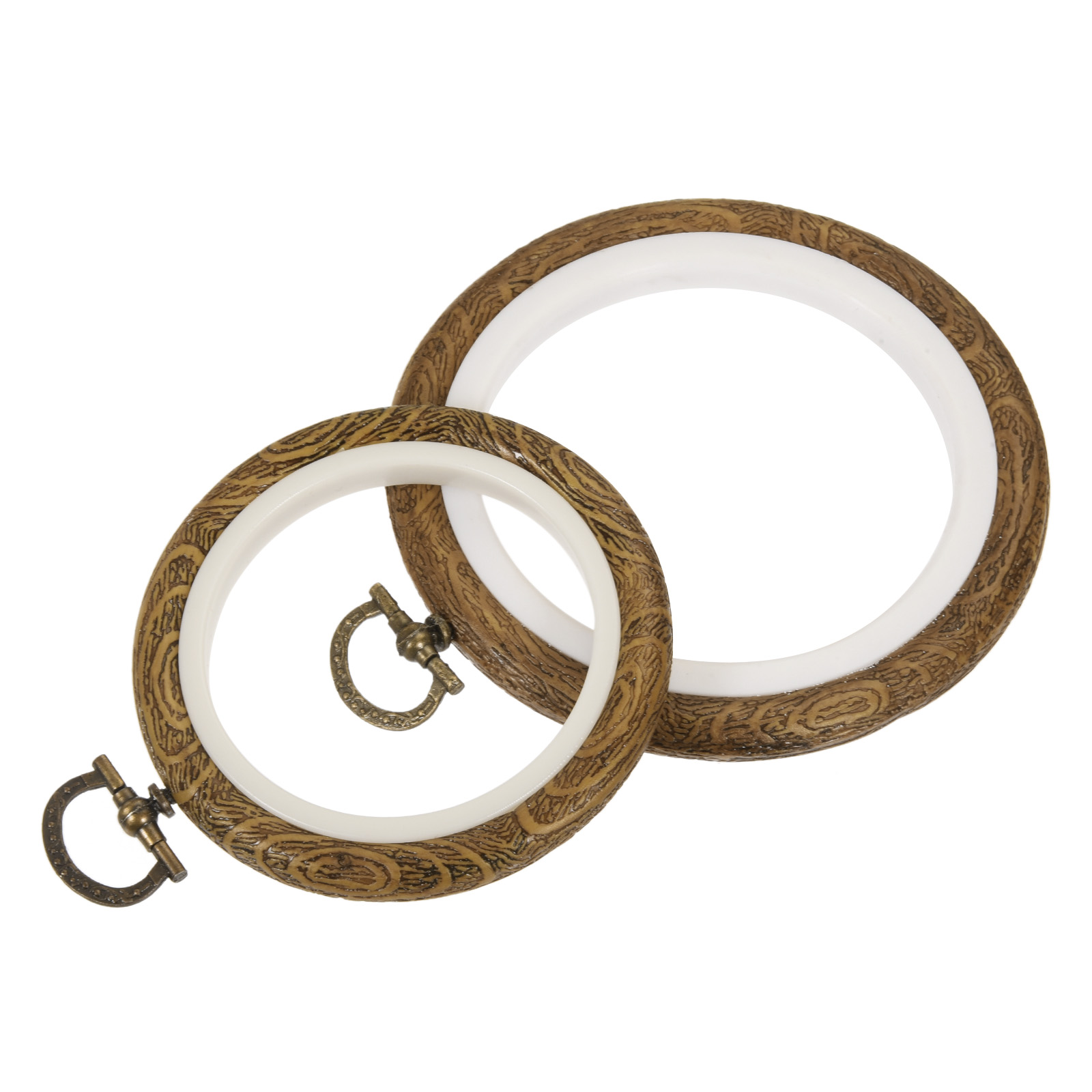 Uxcell 3" 3.5" Rubber Round Embroidery Hoop Frame Cross-Stitch Ring ...