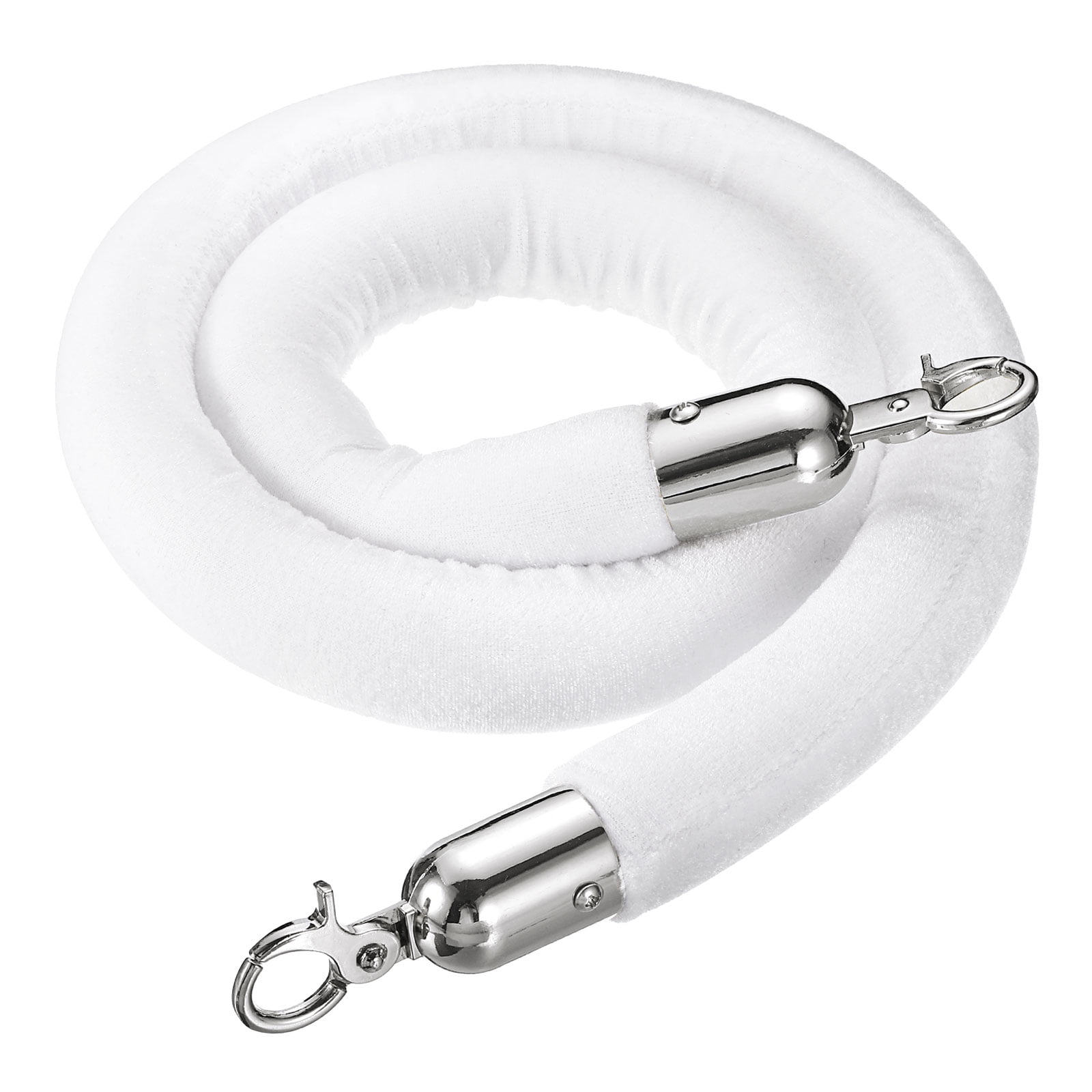 Uxcell 3.3 Feet White Velvet Stanchion Rope Crowd Control Barrier Rope ...
