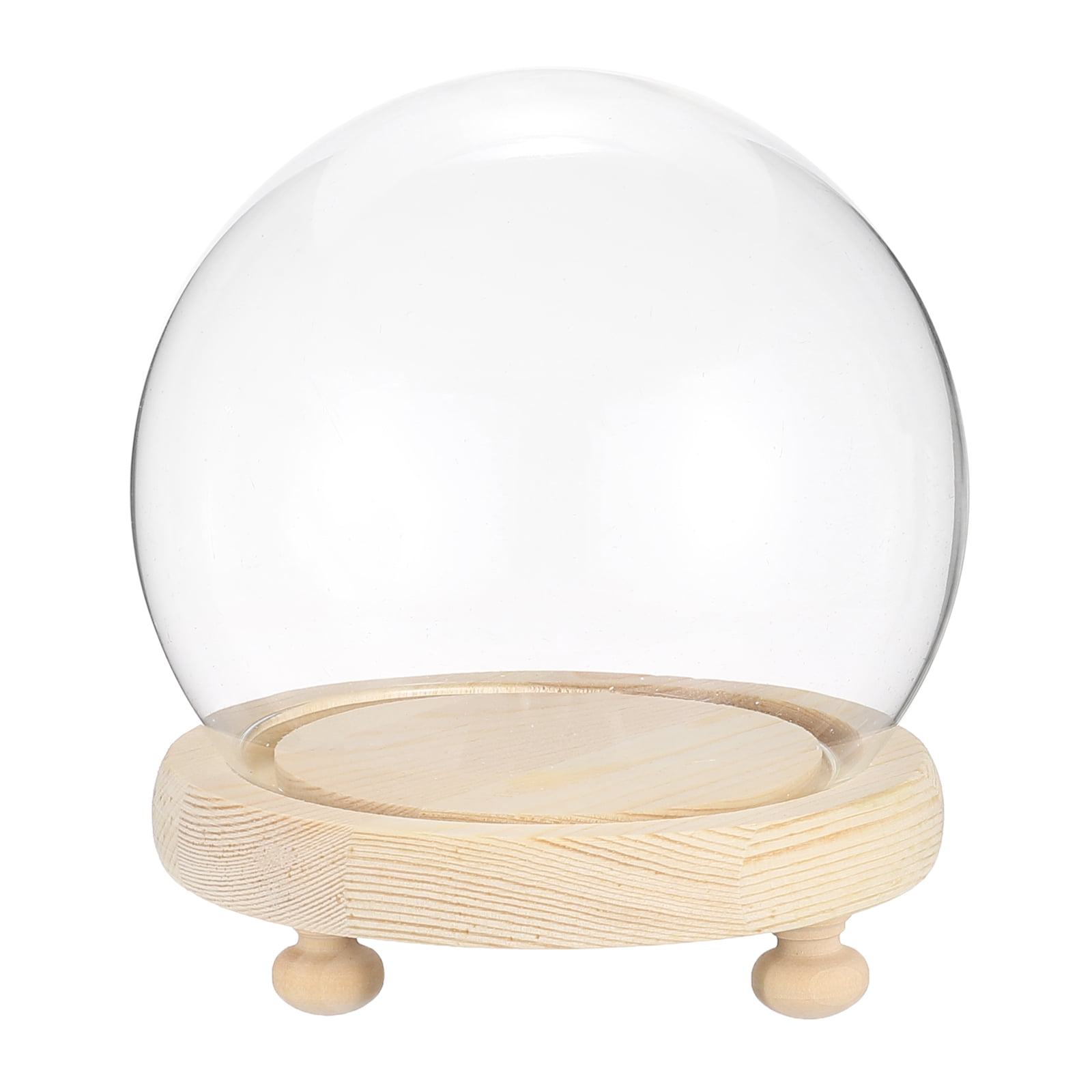 Uxcell 3.3"x5.1" Round Glass Display Dome Cloche Tabletop Display Ball ...