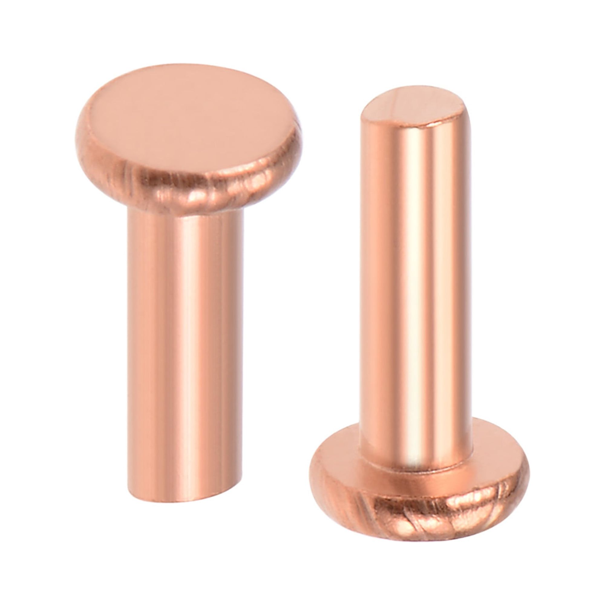 Uxcell 3 32 X 5 16 Flat Head Solid Rivets Fasteners Copper 100 Pcs