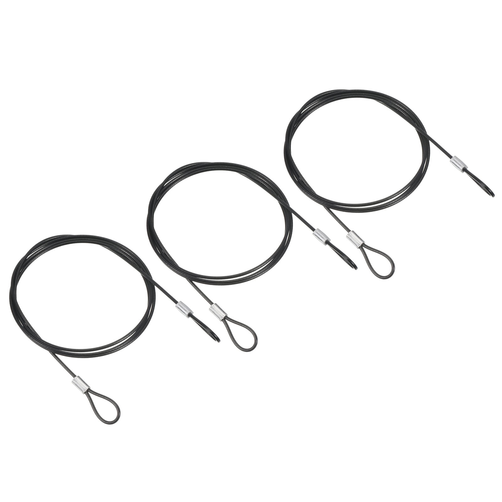 Uxcell Safety Cable Lock Steel Stage Lighting Security Wire Ropes Black ...