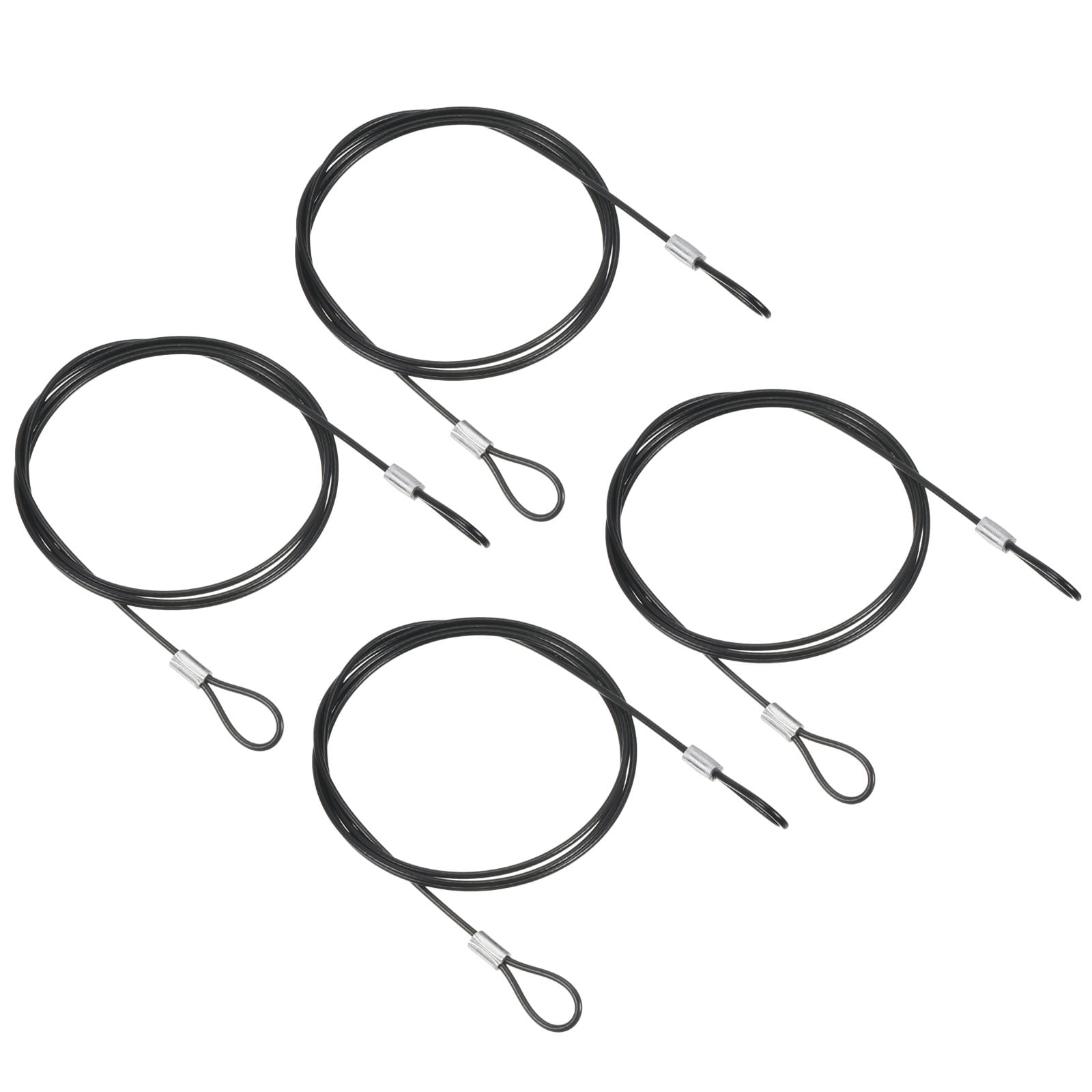 Uxcell Safety Cable Lock Steel Stage Lighting Security Wire Ropes Black ...