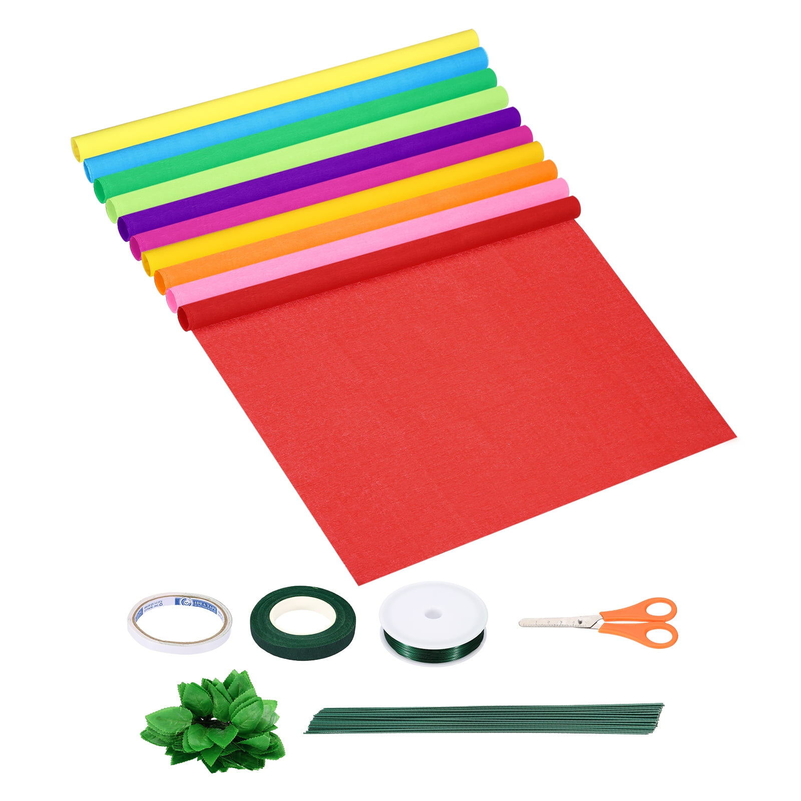 Uxcell 3.3ft Crepe Paper Roll, 10 Roll 20" Width Paper Streamer Sheet ...