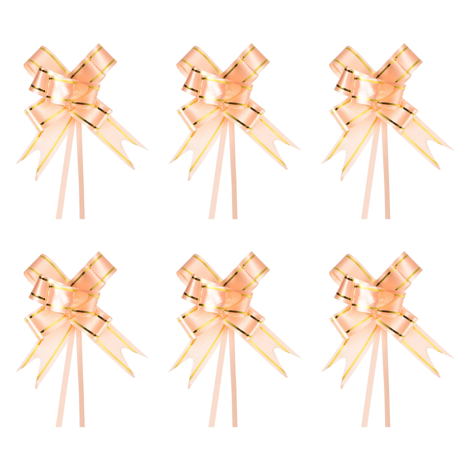 Uxcell 3.3inch Pull Bows Gift Wrapping Pull Bow Gold Thread Style ...