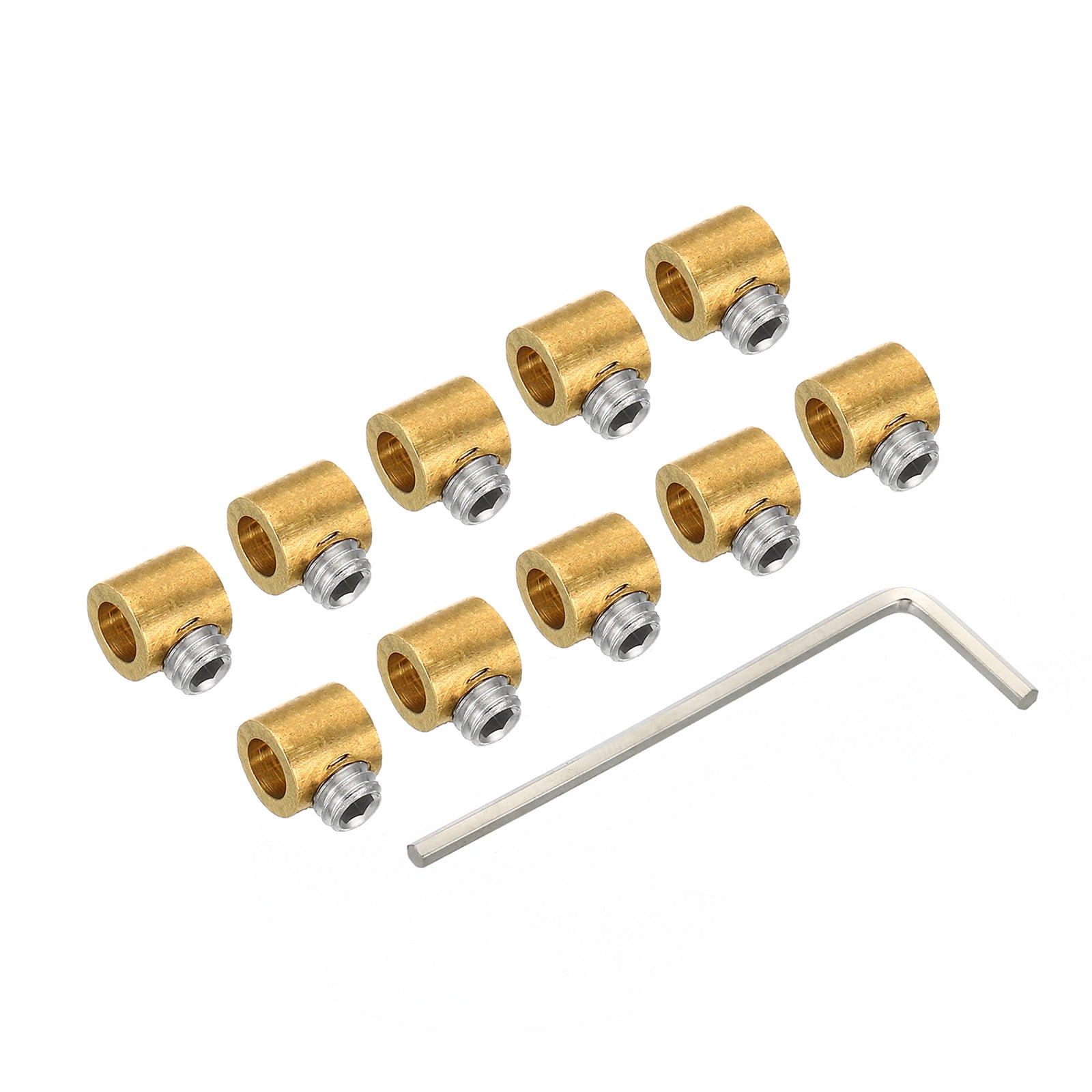 Uxcell 3.3mm Hole Wire Rope Clips Set, 10 Pcs Brass Single Holes Cable ...
